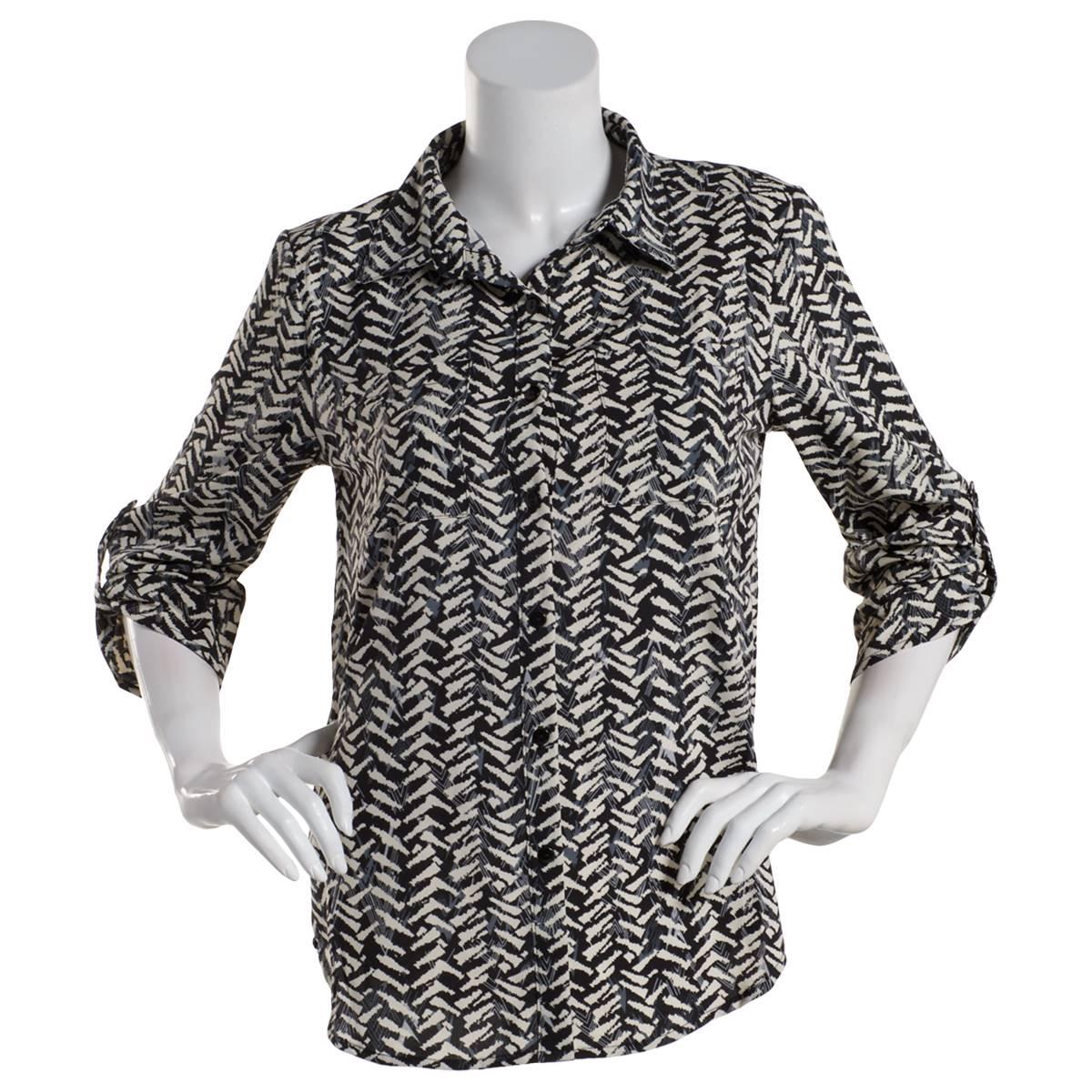 Click here for Womens Notations Abstract Equipment Causal Button... prices