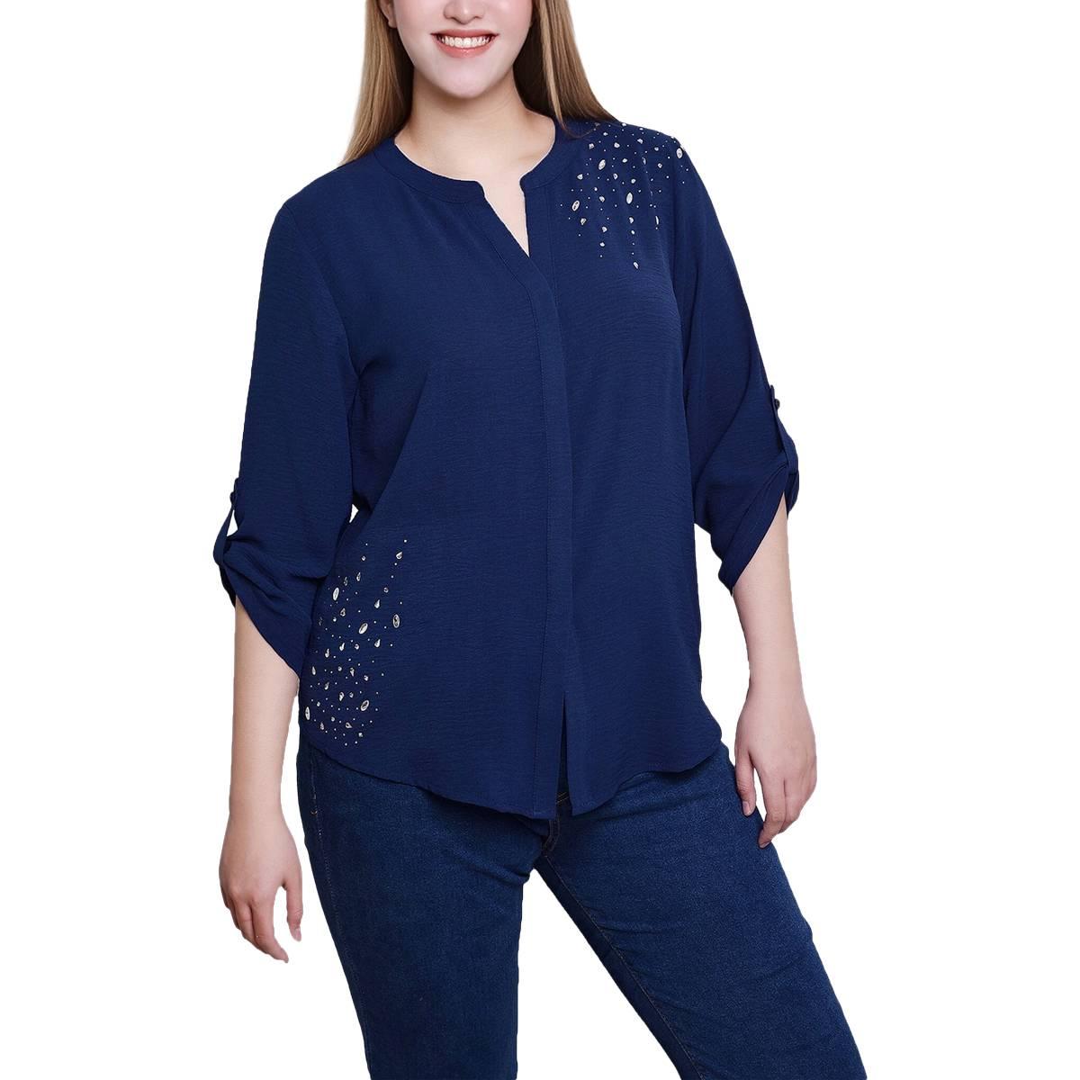 Click here for Womens NY Collection 3/4 Sleeve Rhinestone Placeme... prices