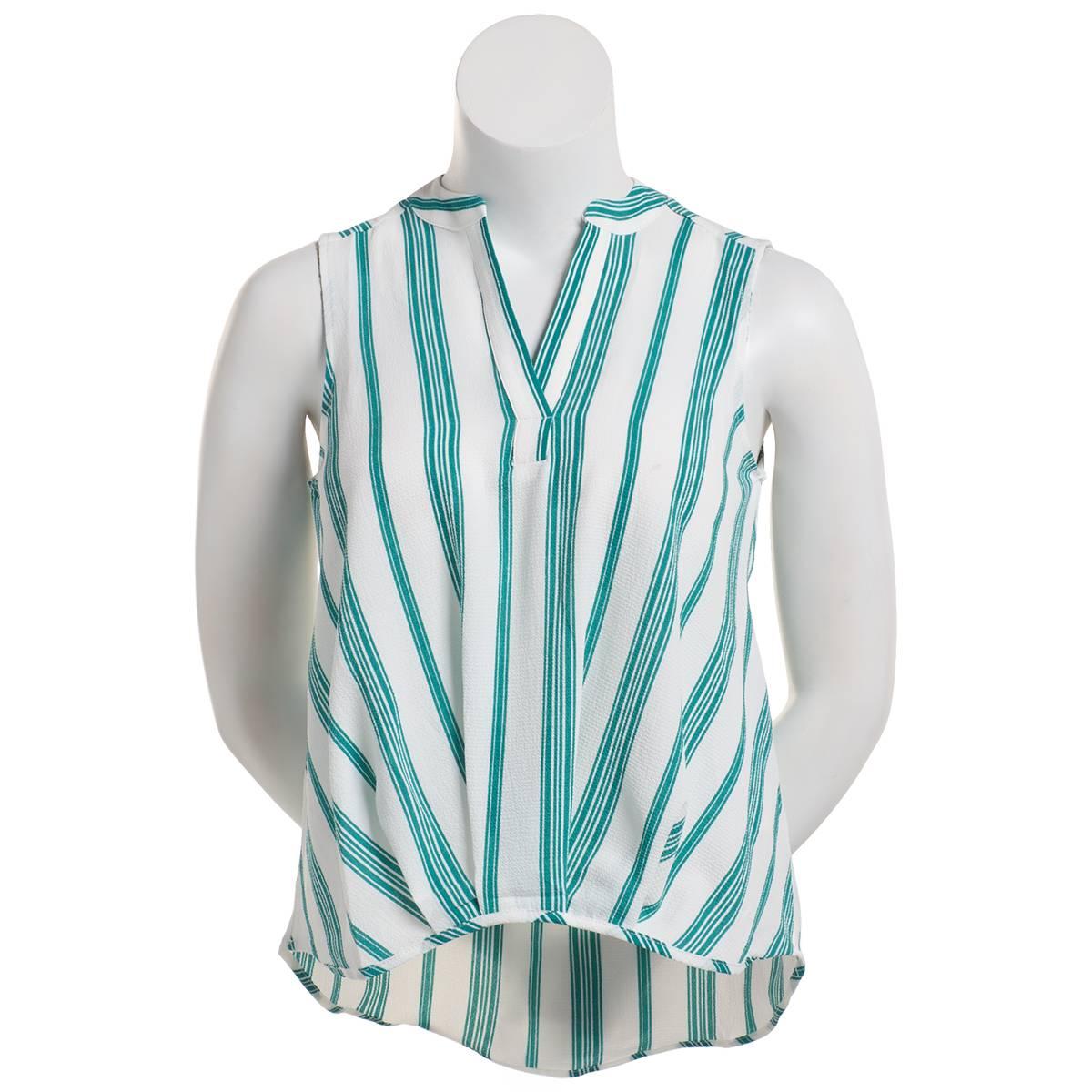 Click here for Womens NY Collection Sleeveless Stripe Knot Front... prices