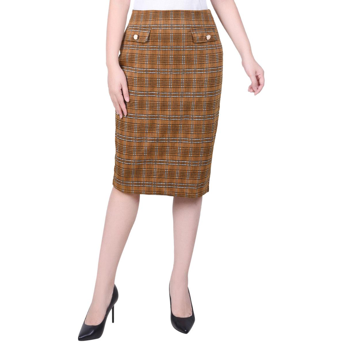 Click here for Womens NY Collection Knee Length Double Knit Plaid... prices