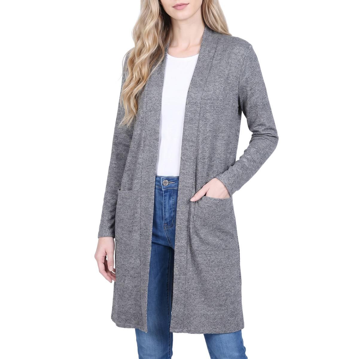 Click here for Womens NY Collection Long Sleeve Solid Brushed Hac... prices