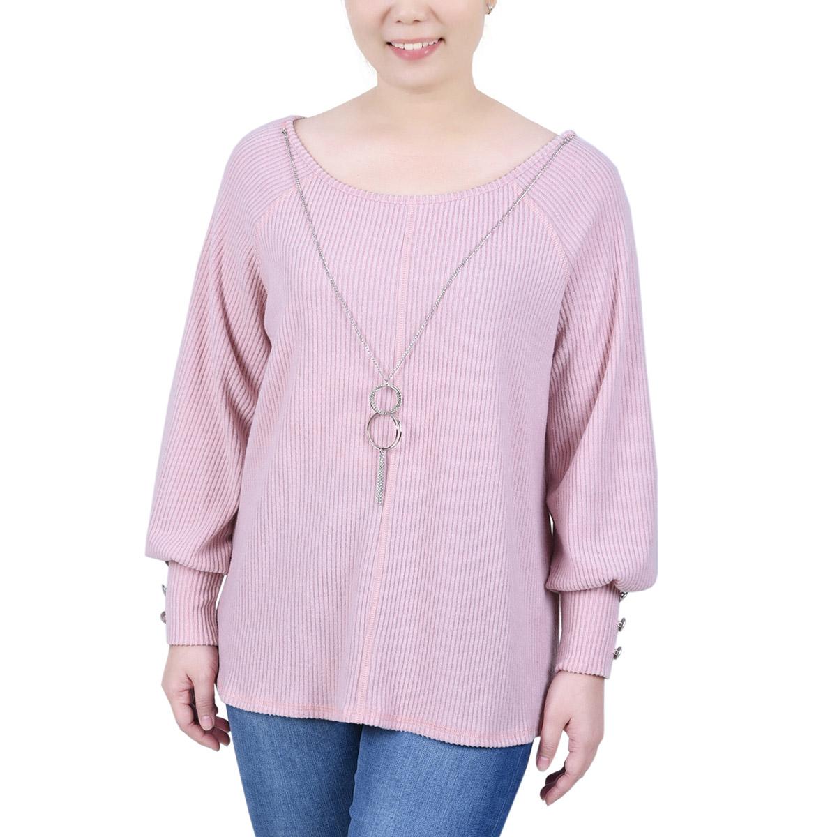 Click here for Womens NY Collection Long Sleeve Button Wrist Tuni... prices