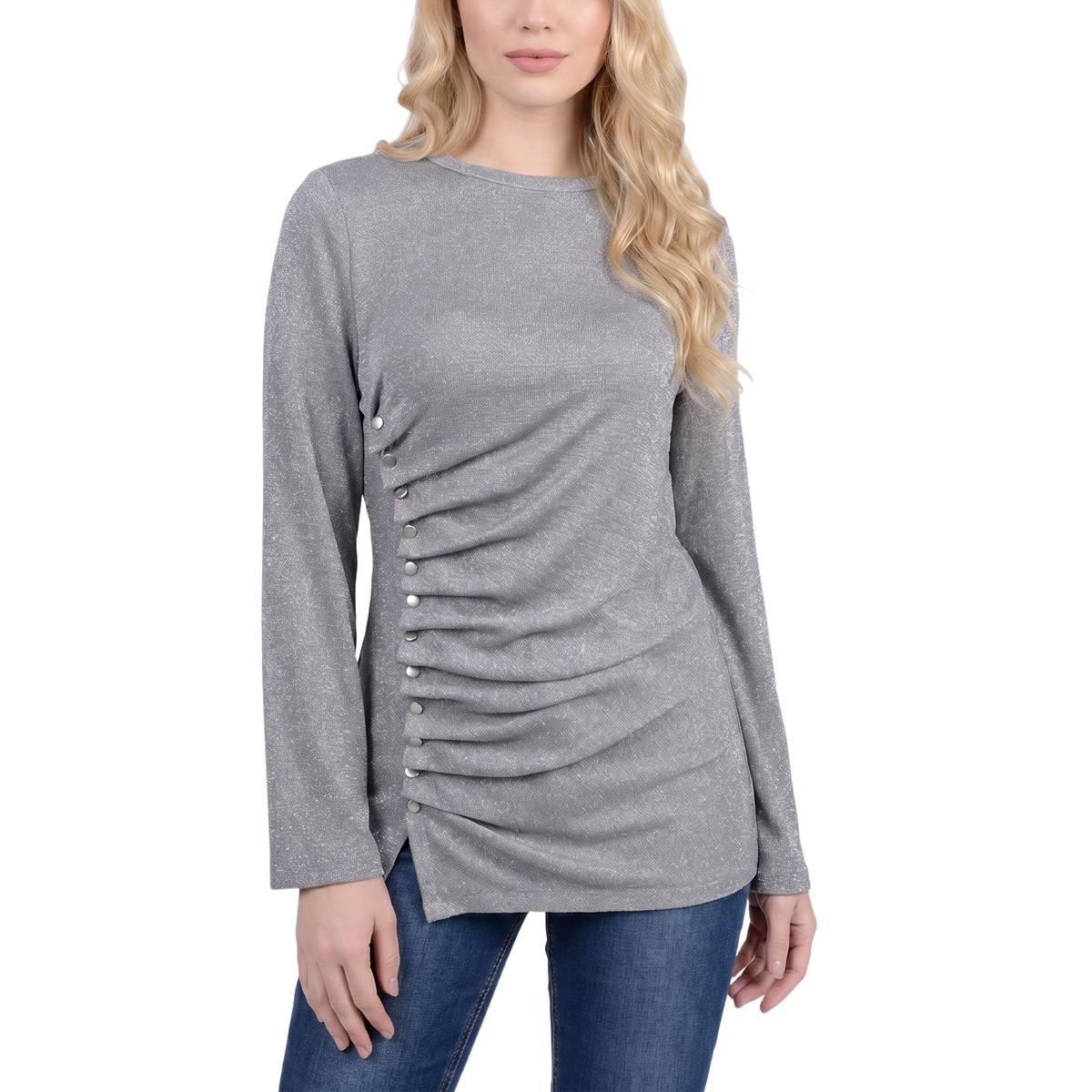 Click here for Womens NY Collection Long Sleeve Cinch Side Blouse prices