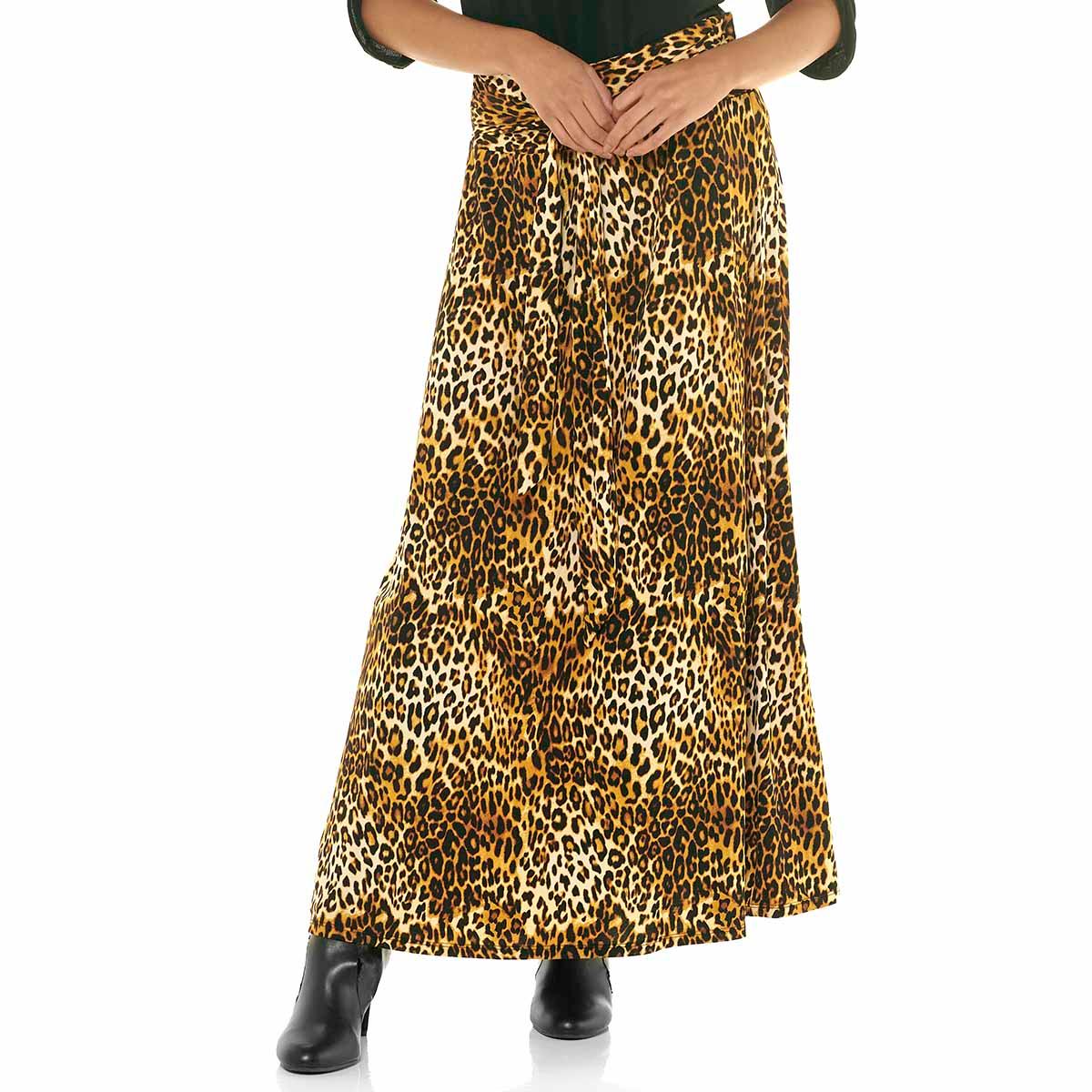 Click here for Womens NY Collection Leopard Maxi Skirt - Tawny Le... prices