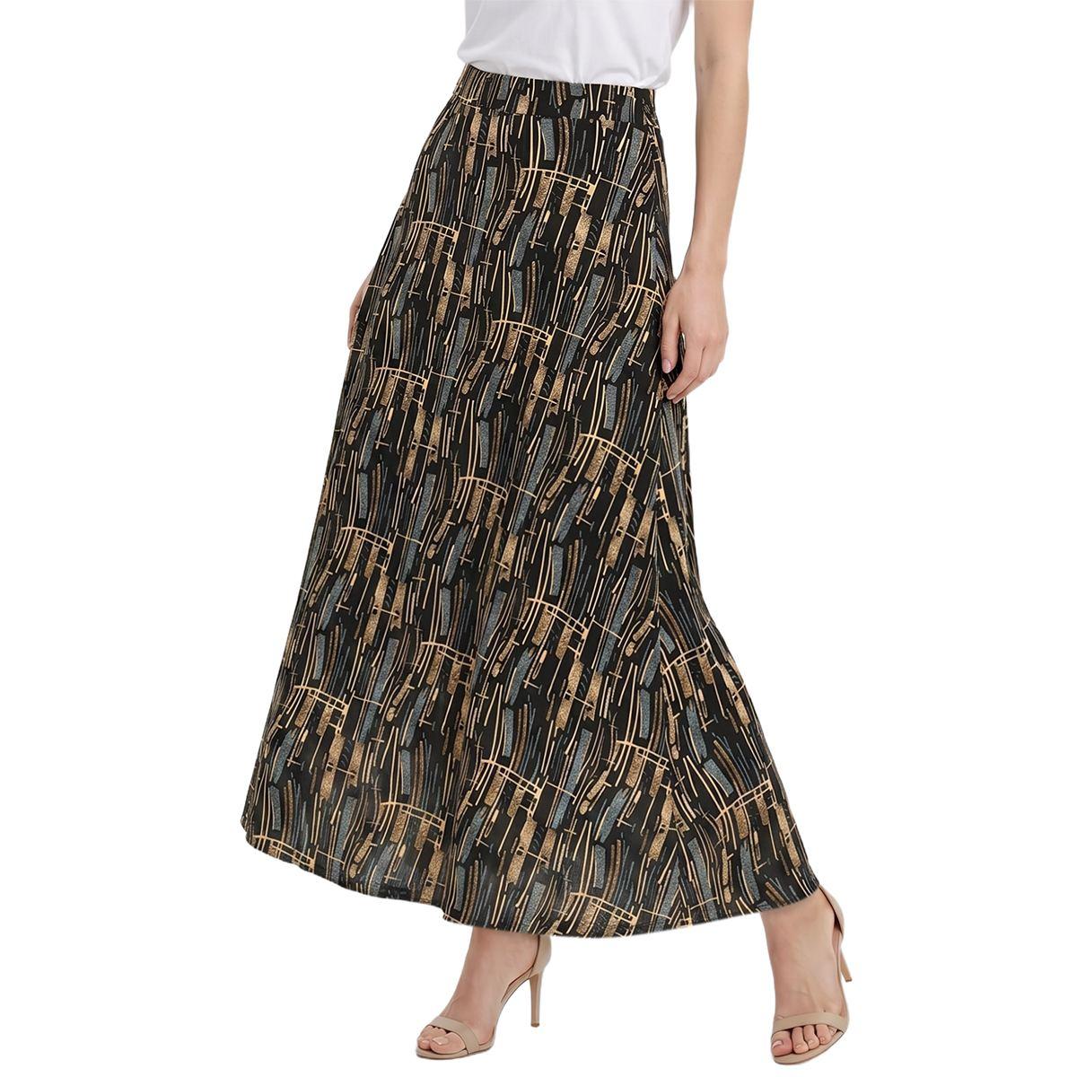 Click here for Womens NY Collection Tie Waist Brown Wave Maxi Ski... prices