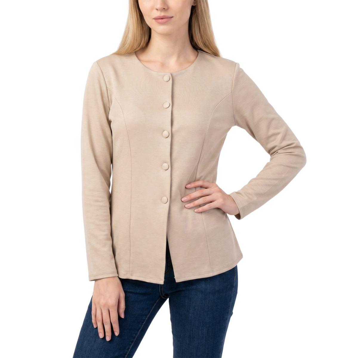 Click here for Womens NY Collection Long Sleeve Solid Button Down... prices
