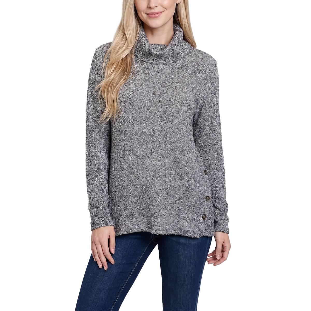 Click here for Womens NY Collection Long Sleeve Cowl Neck Side Bu... prices