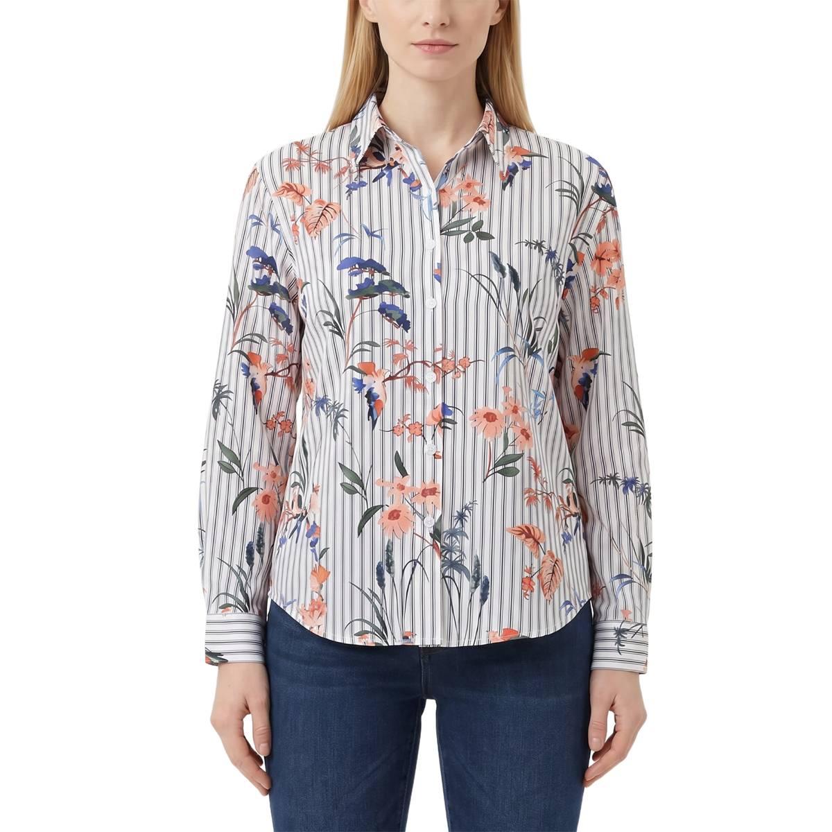 Click here for Womens NY Collection Long Sleeve Stripe Floral But... prices