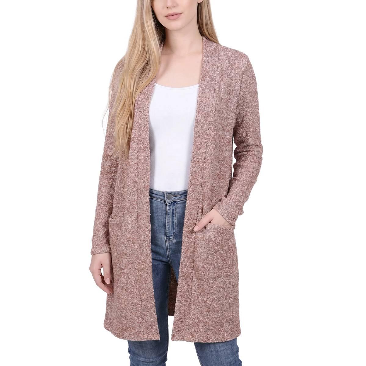 Click here for Womens NY Collection Textured Heathered Long Cardi... prices