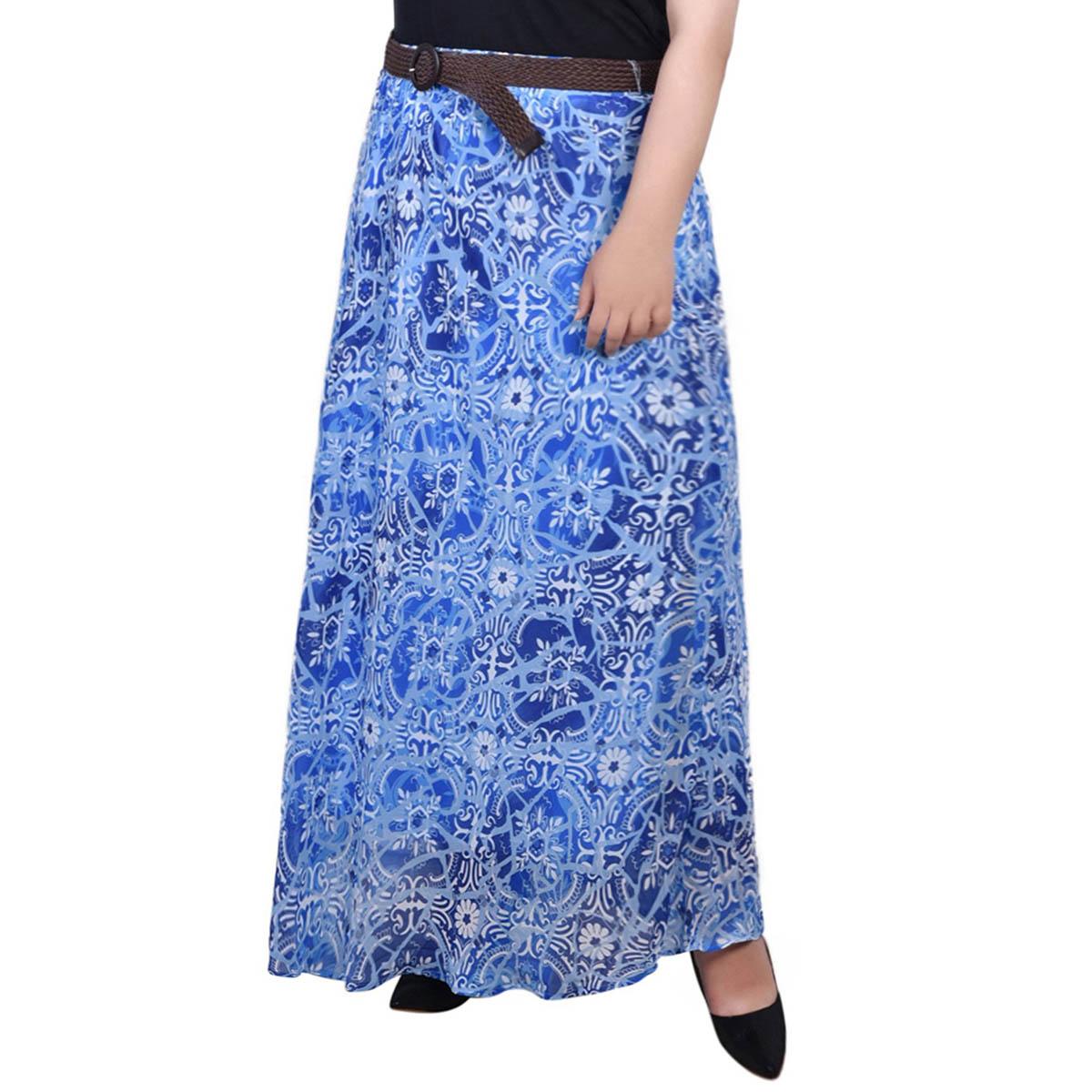 Click here for Plus Size NY Collection Medallion Flake Skirt with... prices