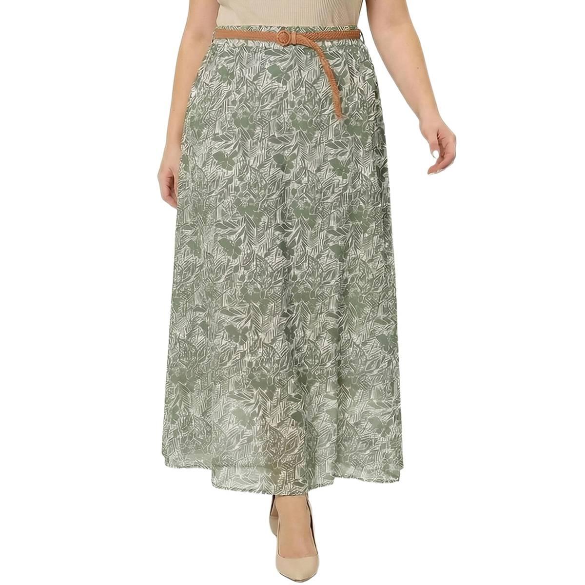 Click here for Plus Size NY Collection Olive Chiffon Belted Waist... prices