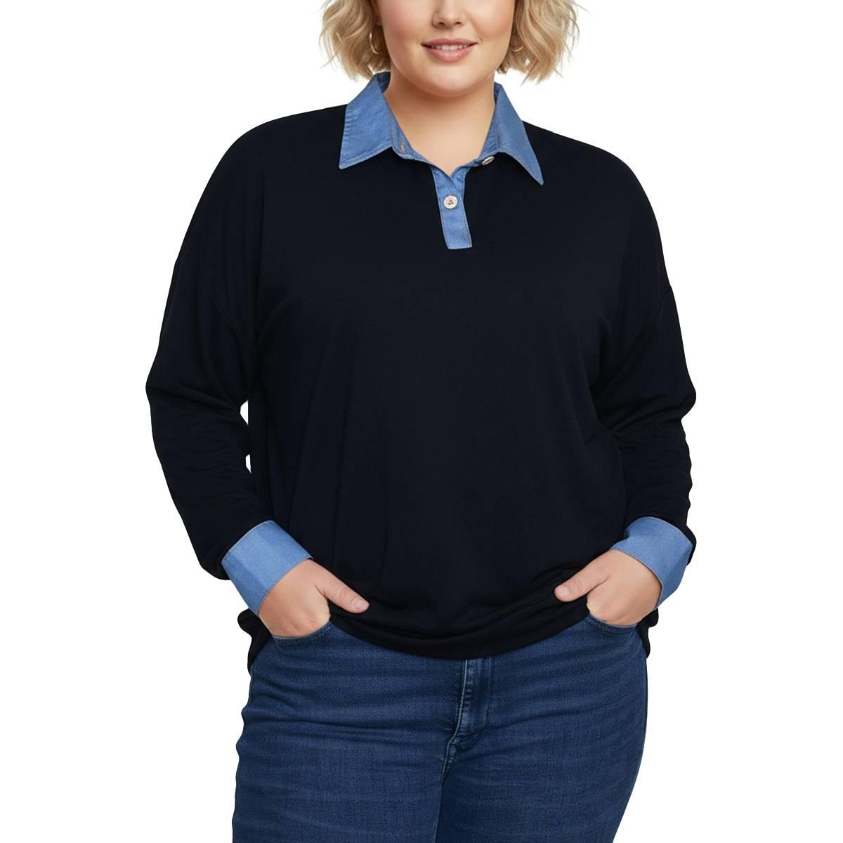 Click here for Plus Size NY Collection Long Sleeve Two Tone Frenc... prices
