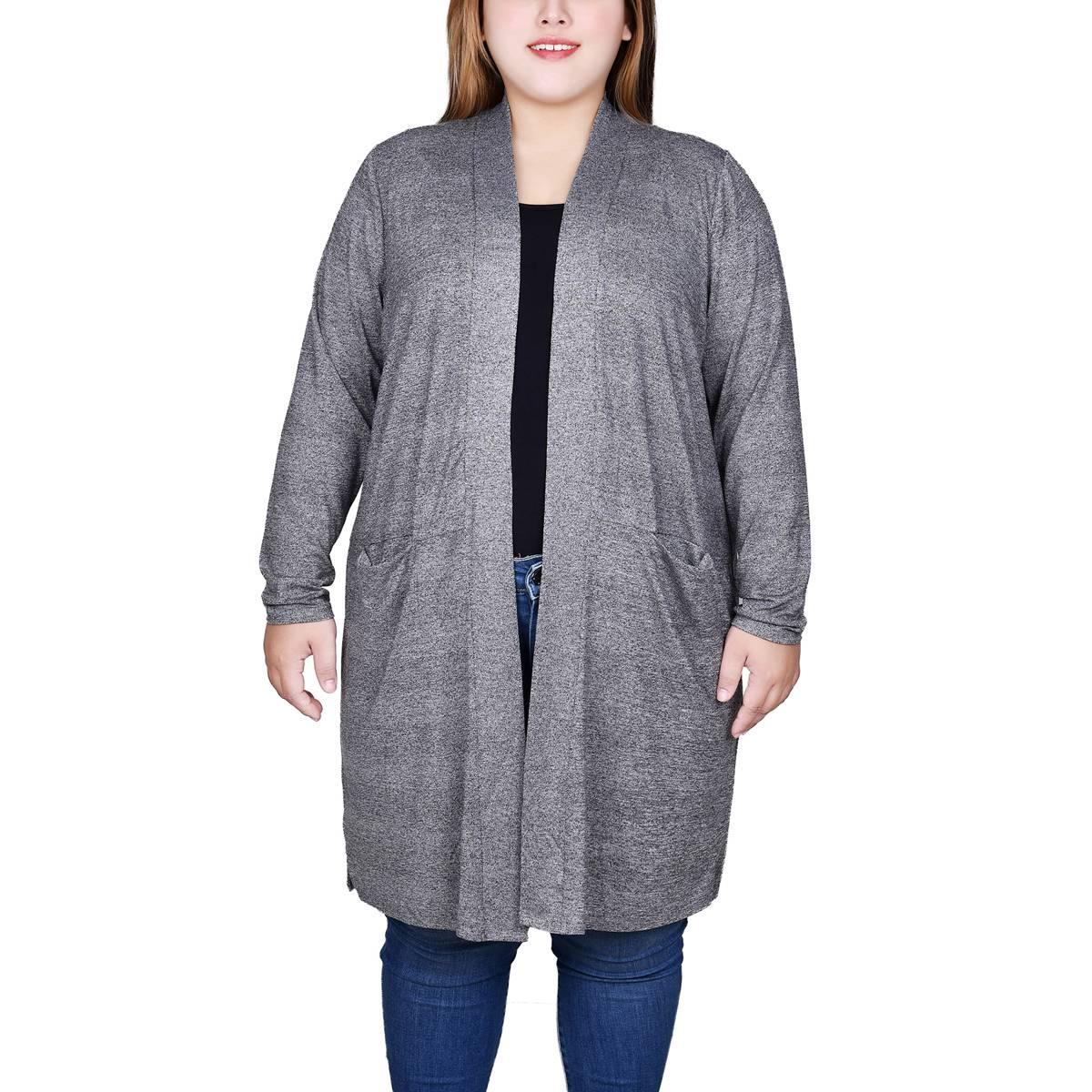 Click here for Plus Size NY Collection Long Sleeve Brushed Cardig... prices