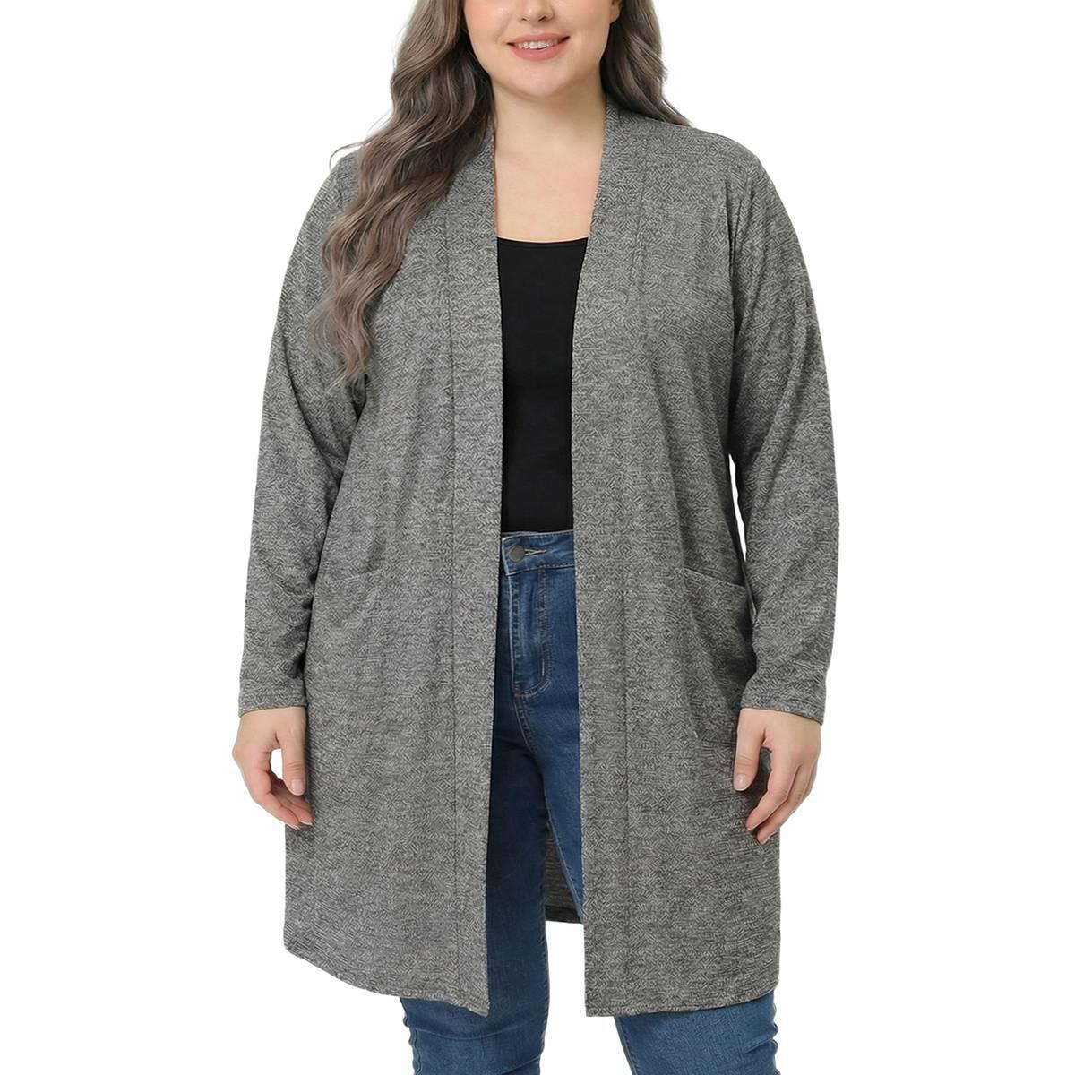 Click here for Plus Size NY Collection Long Sleeve Brushed Cardig... prices