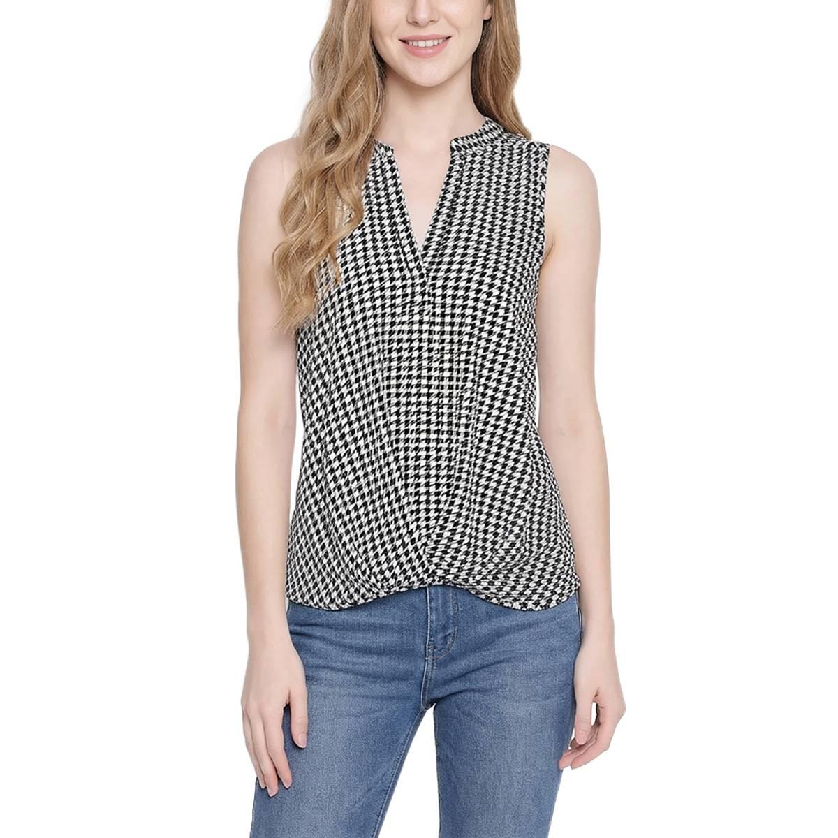 Click here for Petite NY Collection Sleeveless Houndstooth Twist... prices