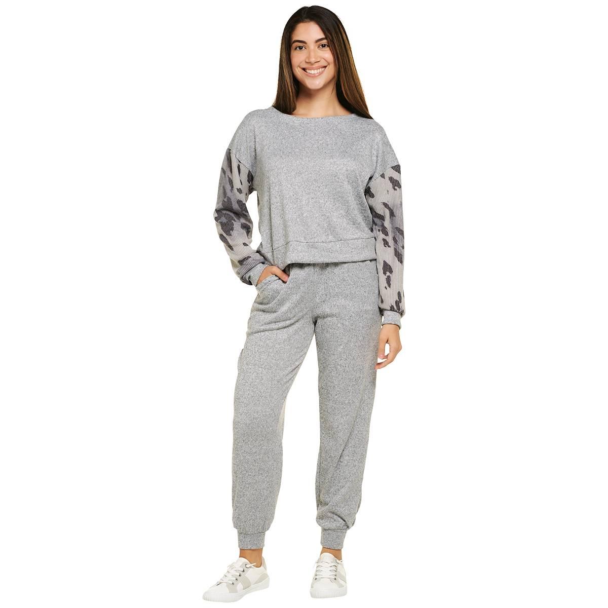 Click here for Petite NY Collection Long Sleeve 2 Piece Heathered... prices