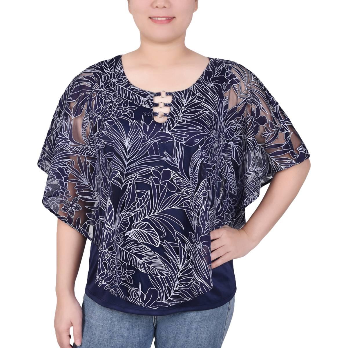 Click here for Petite NY Collection Burnout 3 O-Ring Popover Palm... prices