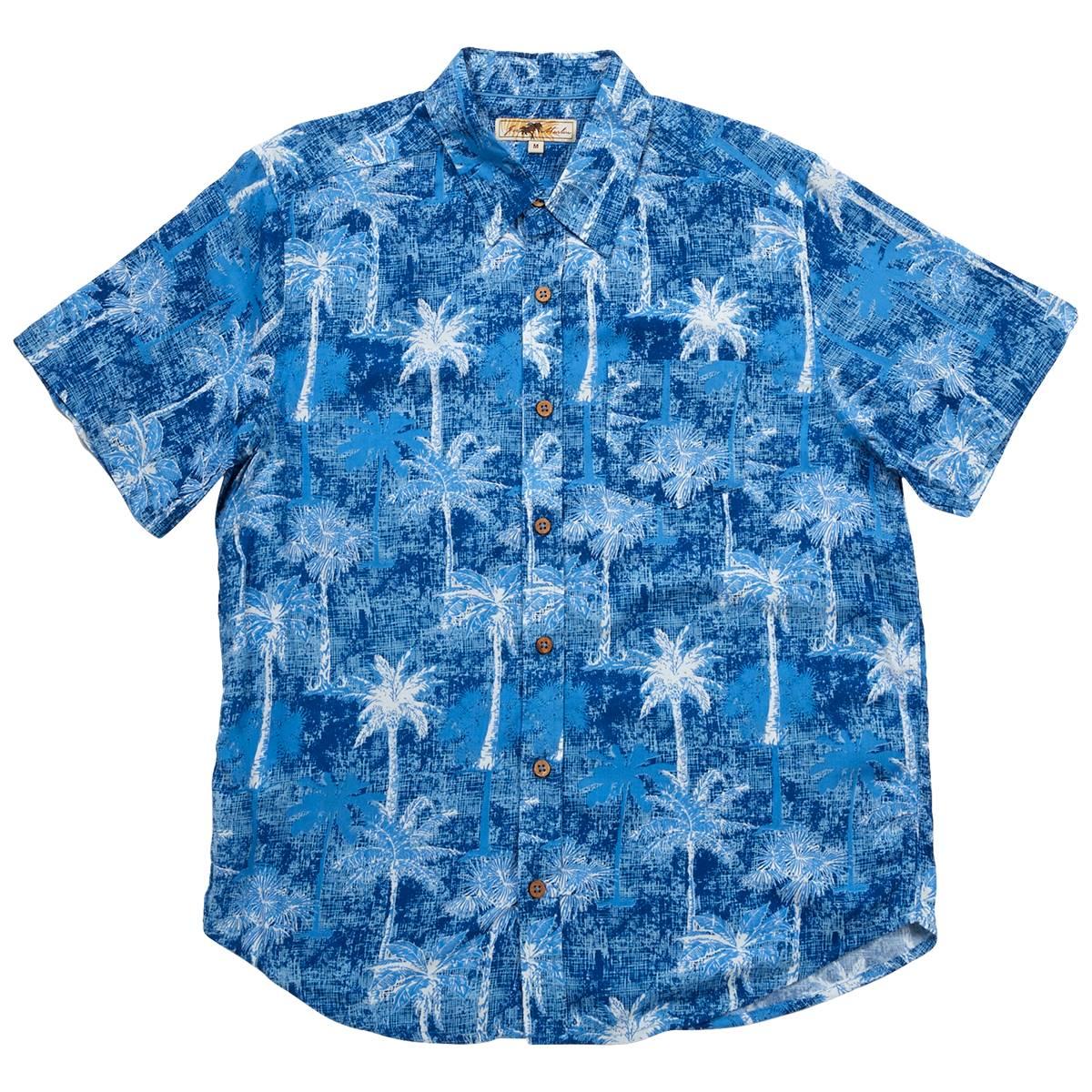 Click here for Mens Joe Marlin Palm Tree Button Down Shirt - Blue prices
