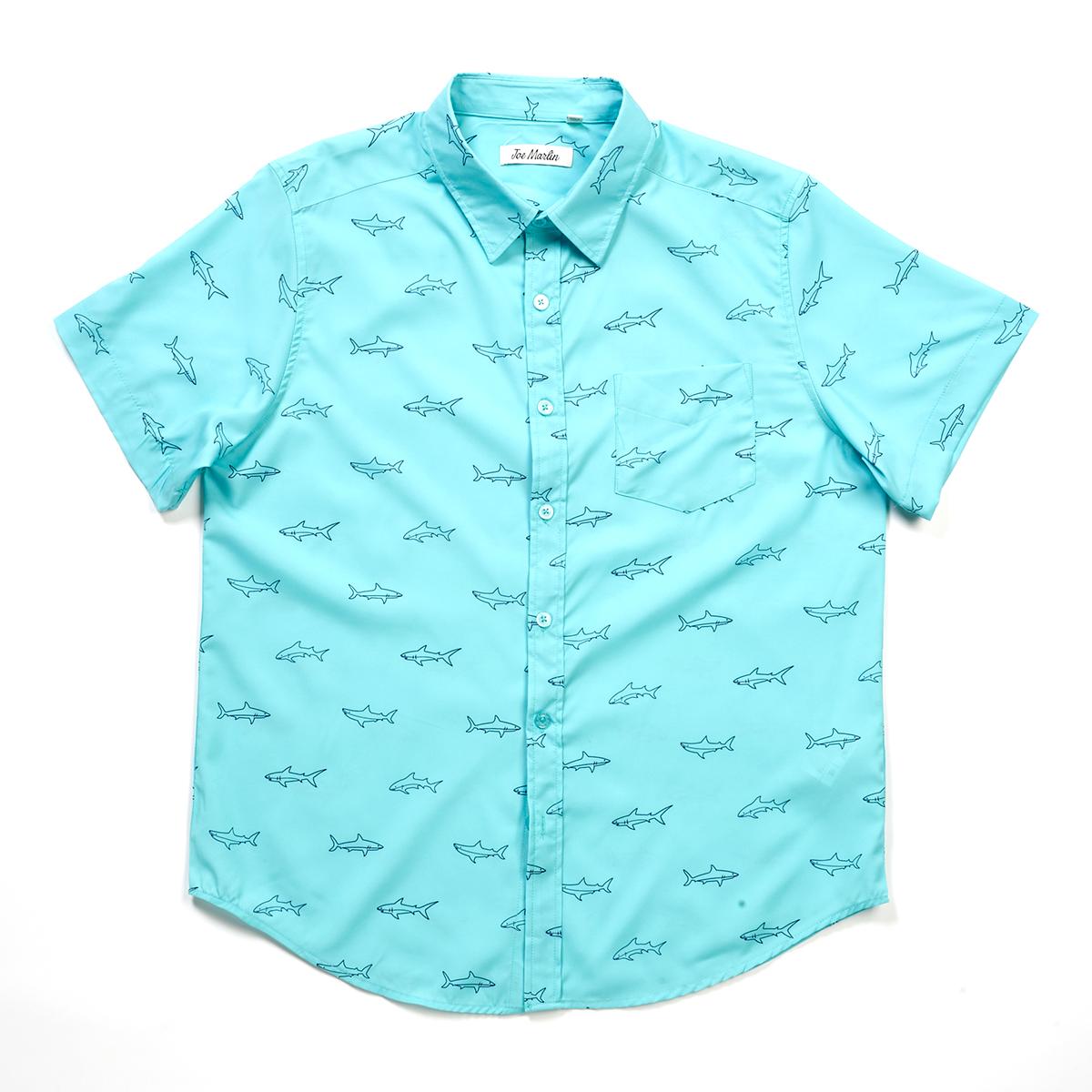 Click here for Mens Joe Marlin Sharks Short Sleeve Button Down Sh... prices
