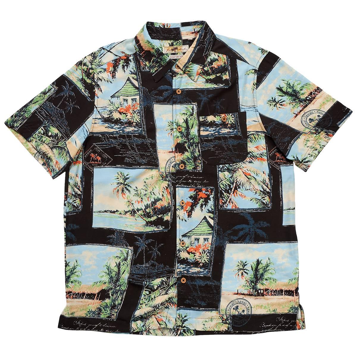 Click here for Mens Joe Marlin Postcard Palms Button Down Shirt prices