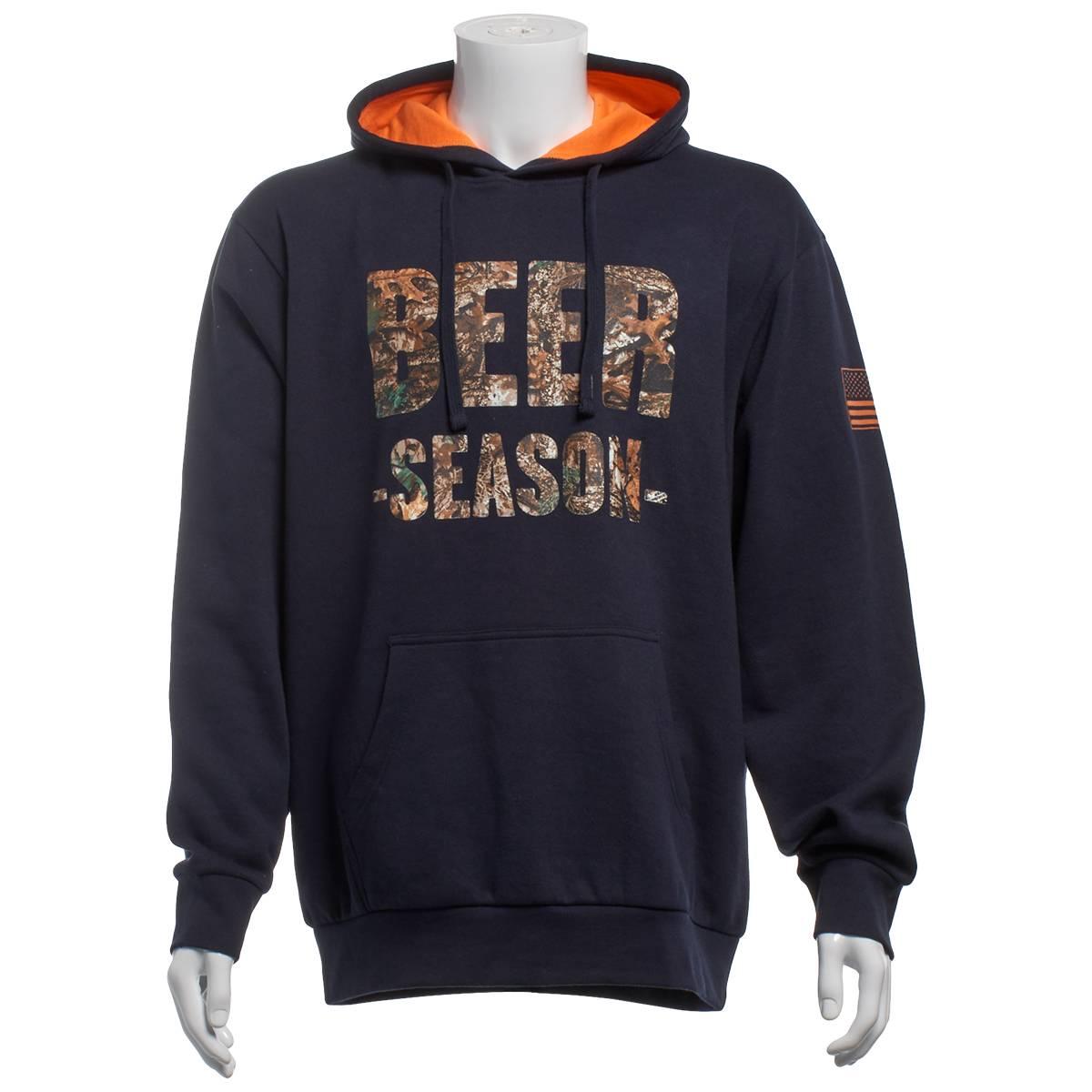 Click here for Mens Buckhorn River Camo Beer Season Solid Hoodie prices