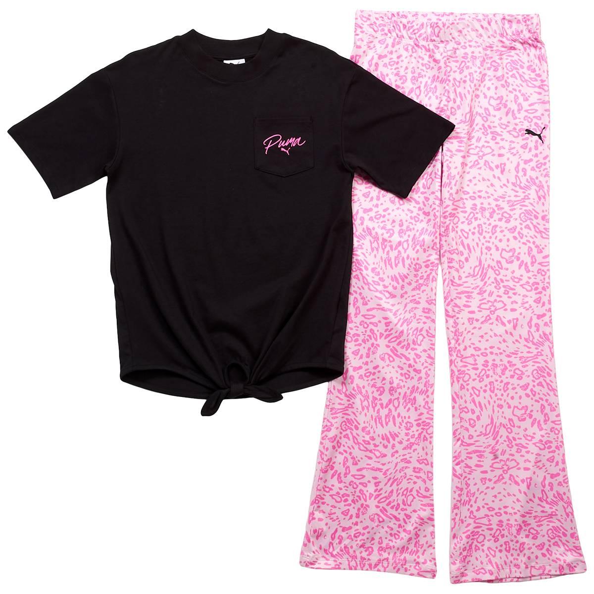 Click here for Girls (7-16) Puma(R) Tie Front Pocket Tee w/ Leopa... prices