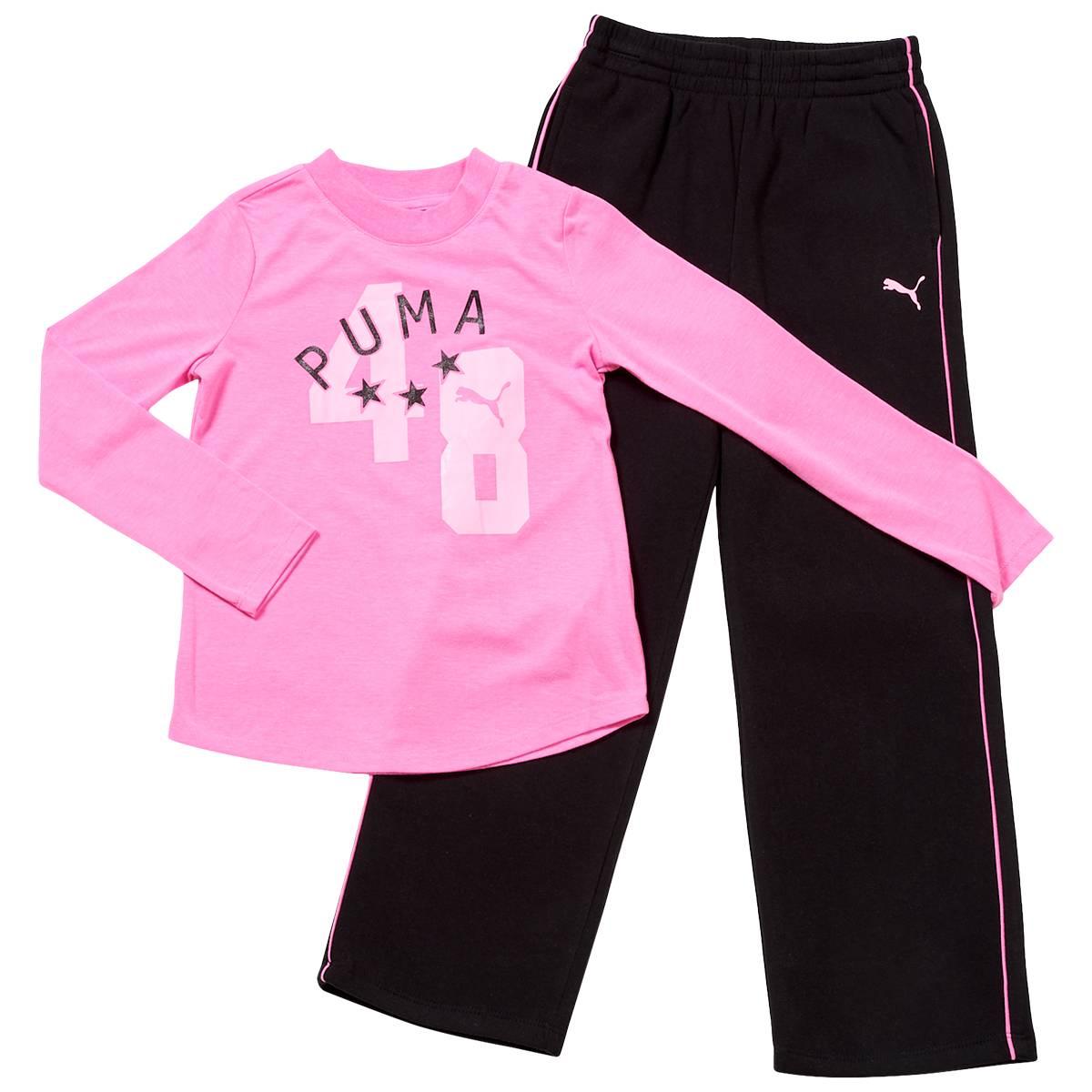 Click here for Girls (7-16) Puma Long Sleeve Tee w/ Wide Leg Swea... prices