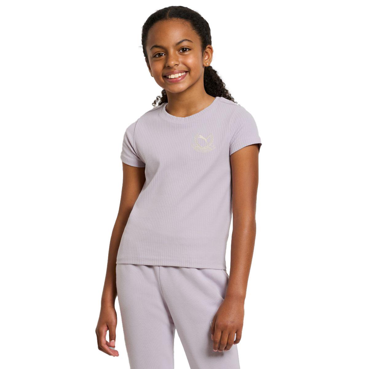 Girls (7-16) Puma(R) Short Sleeve Embroidered Rib Baby Tee