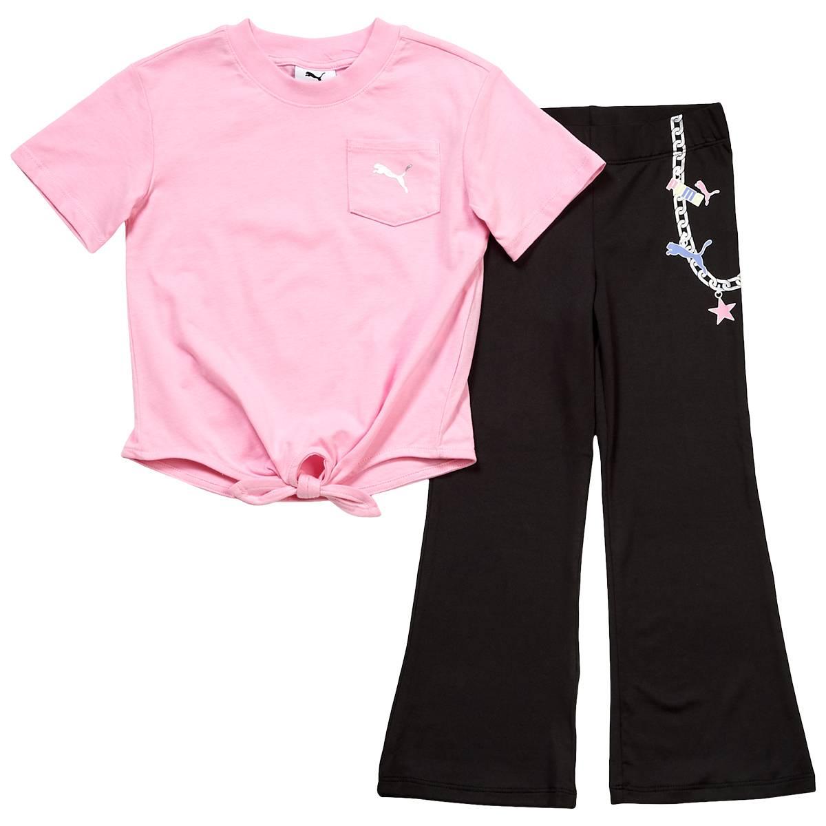 Click here for Girls (4-6x) Puma(R) Pocket Logo Tie Front Tee & F... prices