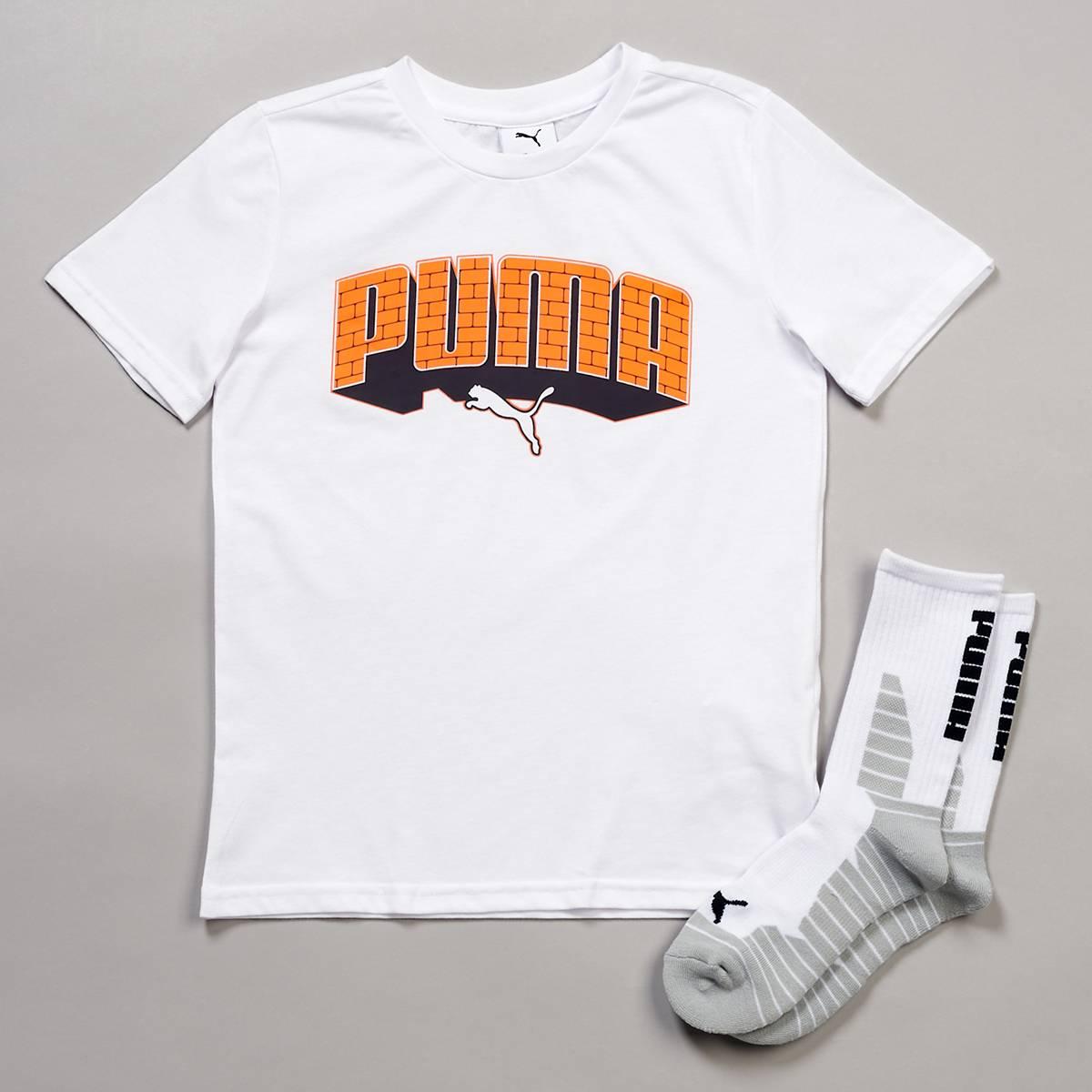 Click here for Boys (8-20) Puma(R) 2pc. Solid Tee with Crew Socks... prices