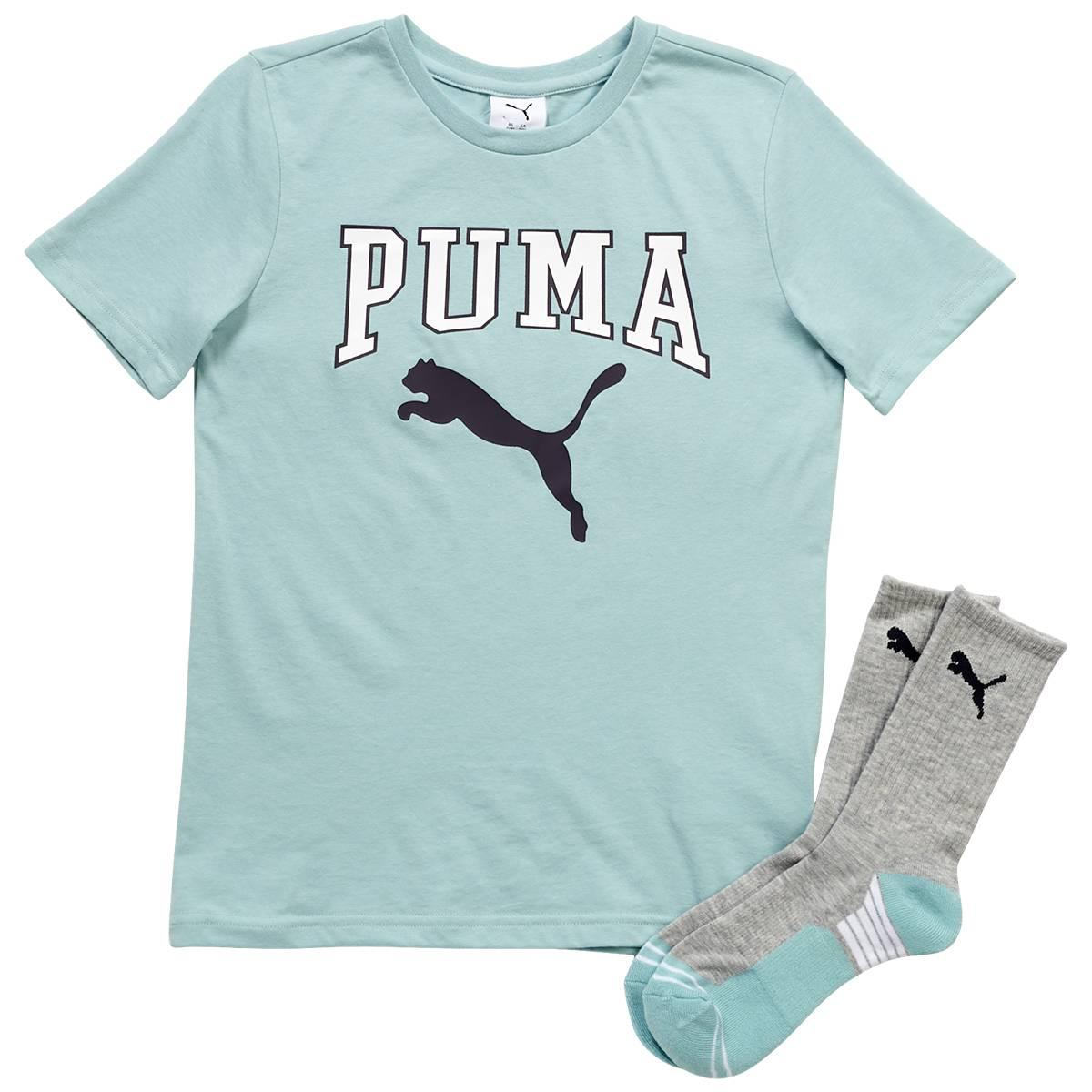 Click here for Boys (8-20) Puma(R) 2pc. Solid Tee with Crew Socks... prices
