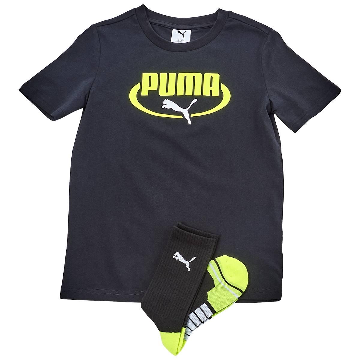 Click here for Boys (8-20) Puma(R) Tee & Crew Socks Set - Black prices