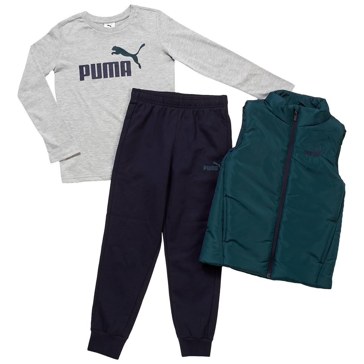 Click here for Boys (4-7) Puma(R) 3pc. Woven Vest Set - Green prices