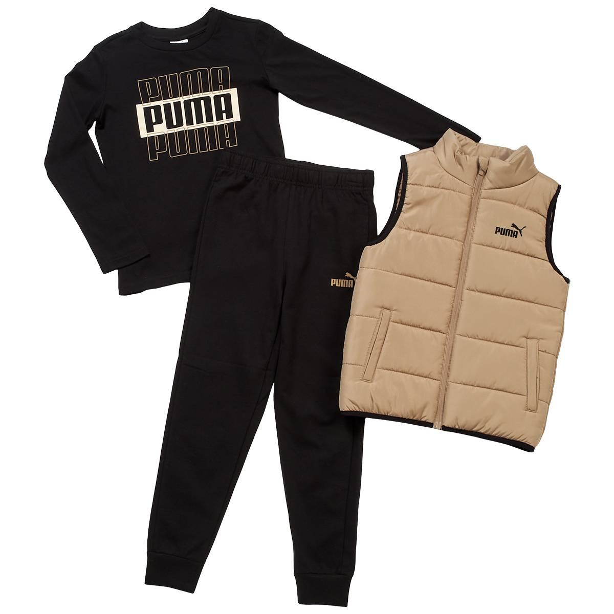 Click here for Boys (4-7) Puma(R) 3pc. Woven Vest Set - Iced Coff... prices