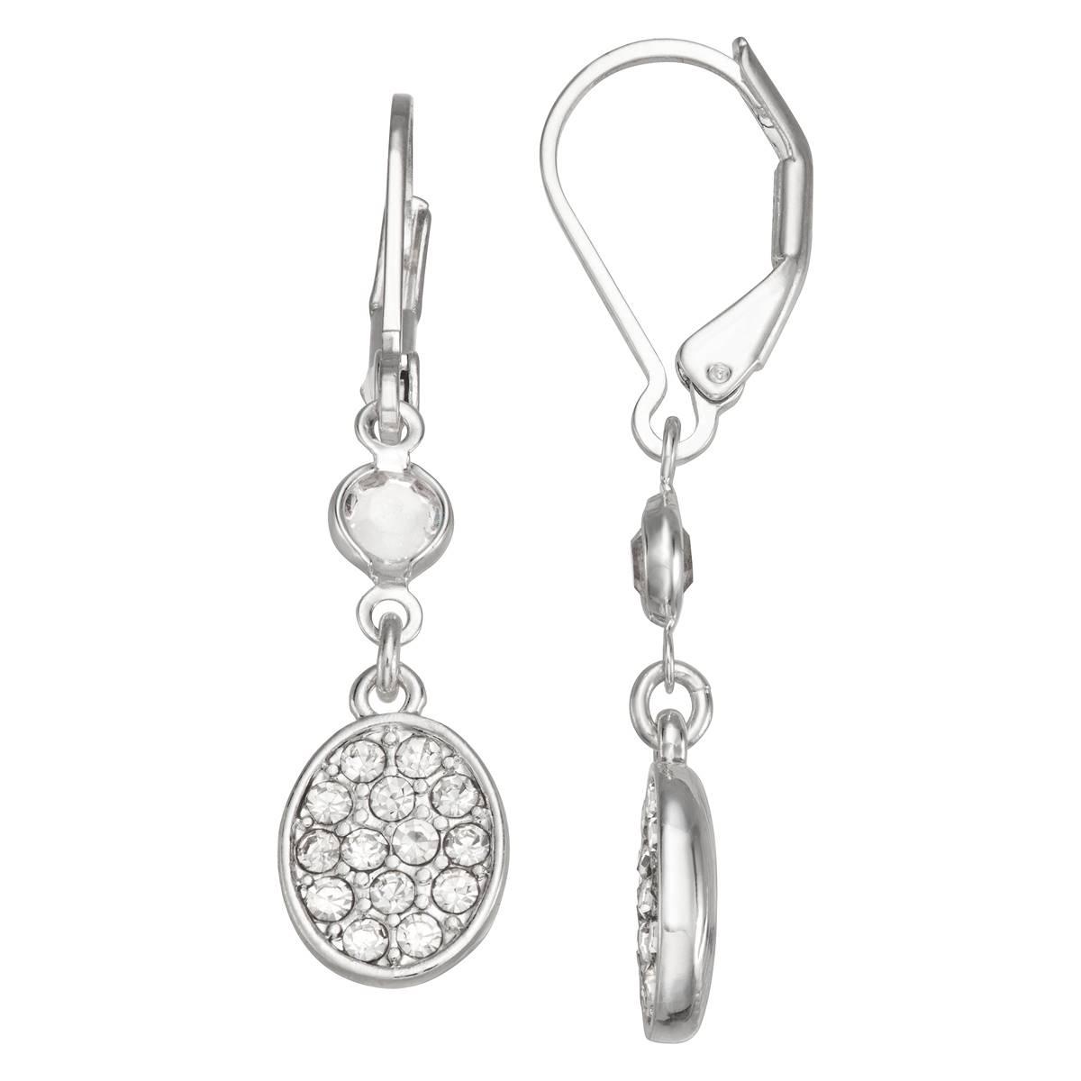 Click here for Youre Invited Silver Tone Crystal Double Drop Earr... prices