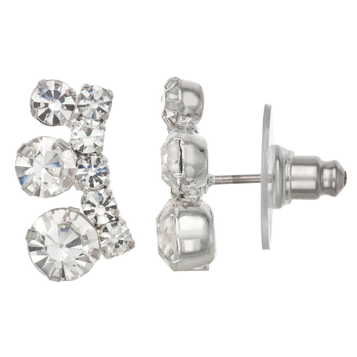 Click here for Youre Invited Silver-Tone Crystal Crawler Stud Ear... prices