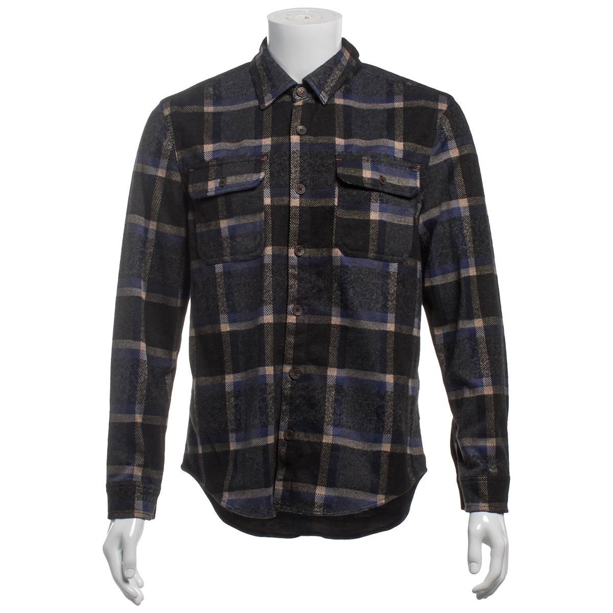 Click here for Mens Rainforest Polyester Flannel Shirt - Blue/Bla... prices