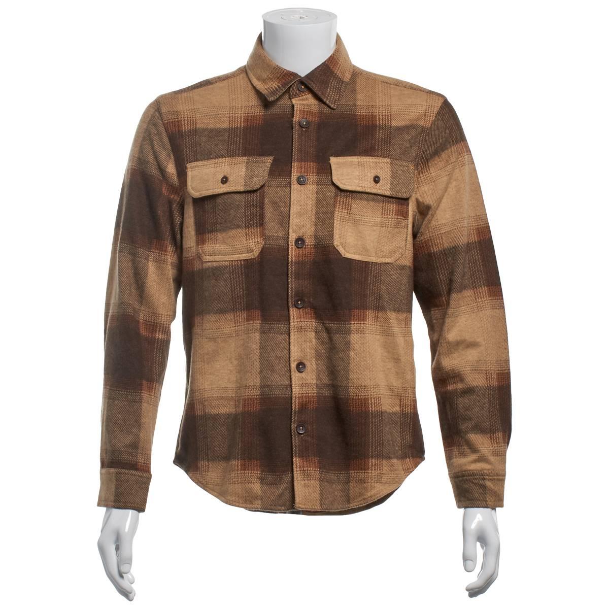 Click here for Mens Rainforest Polyester Flannel Shirt - Oatmeal... prices