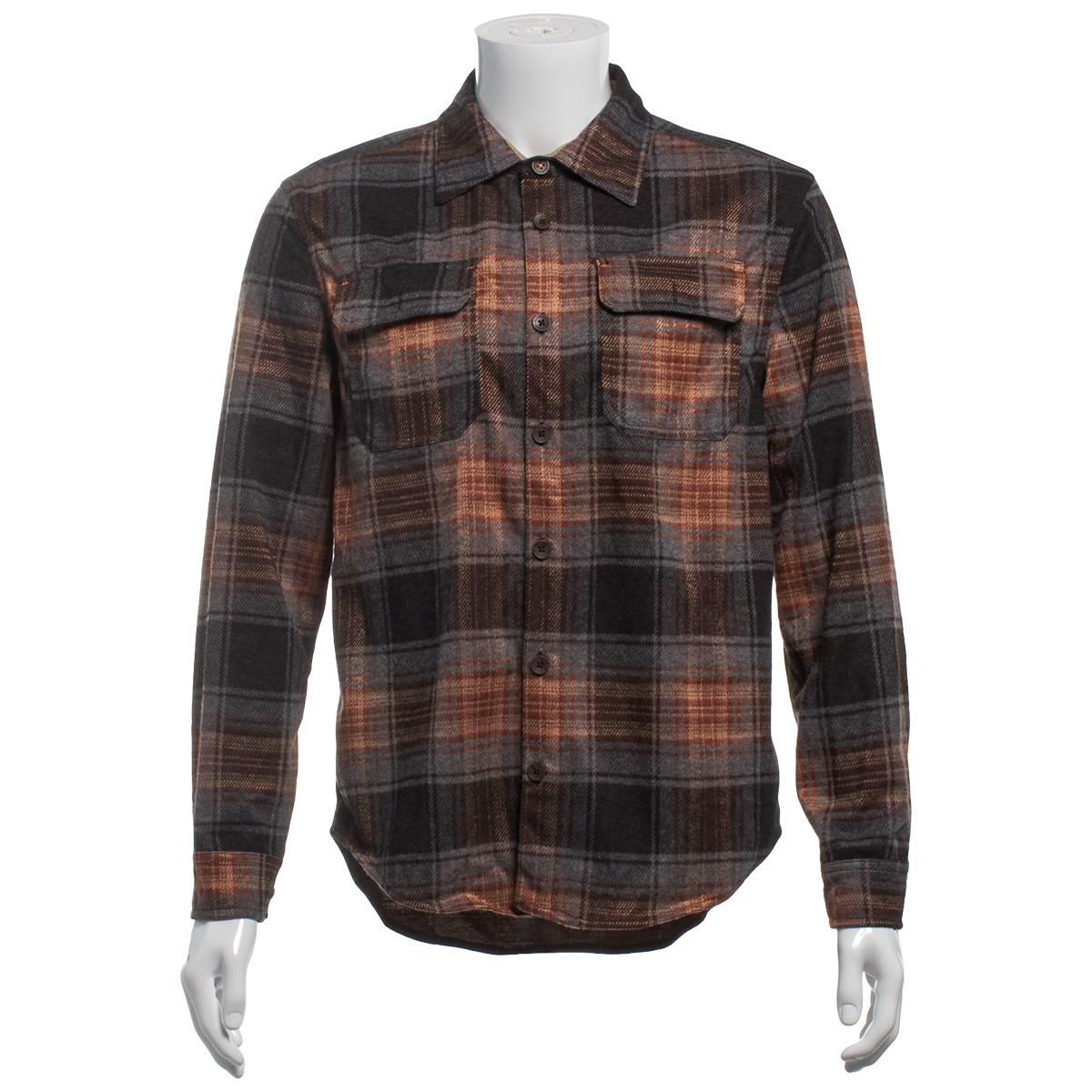 Click here for Mens Rainforest Polyester Flannel Shirt - Walnut P... prices
