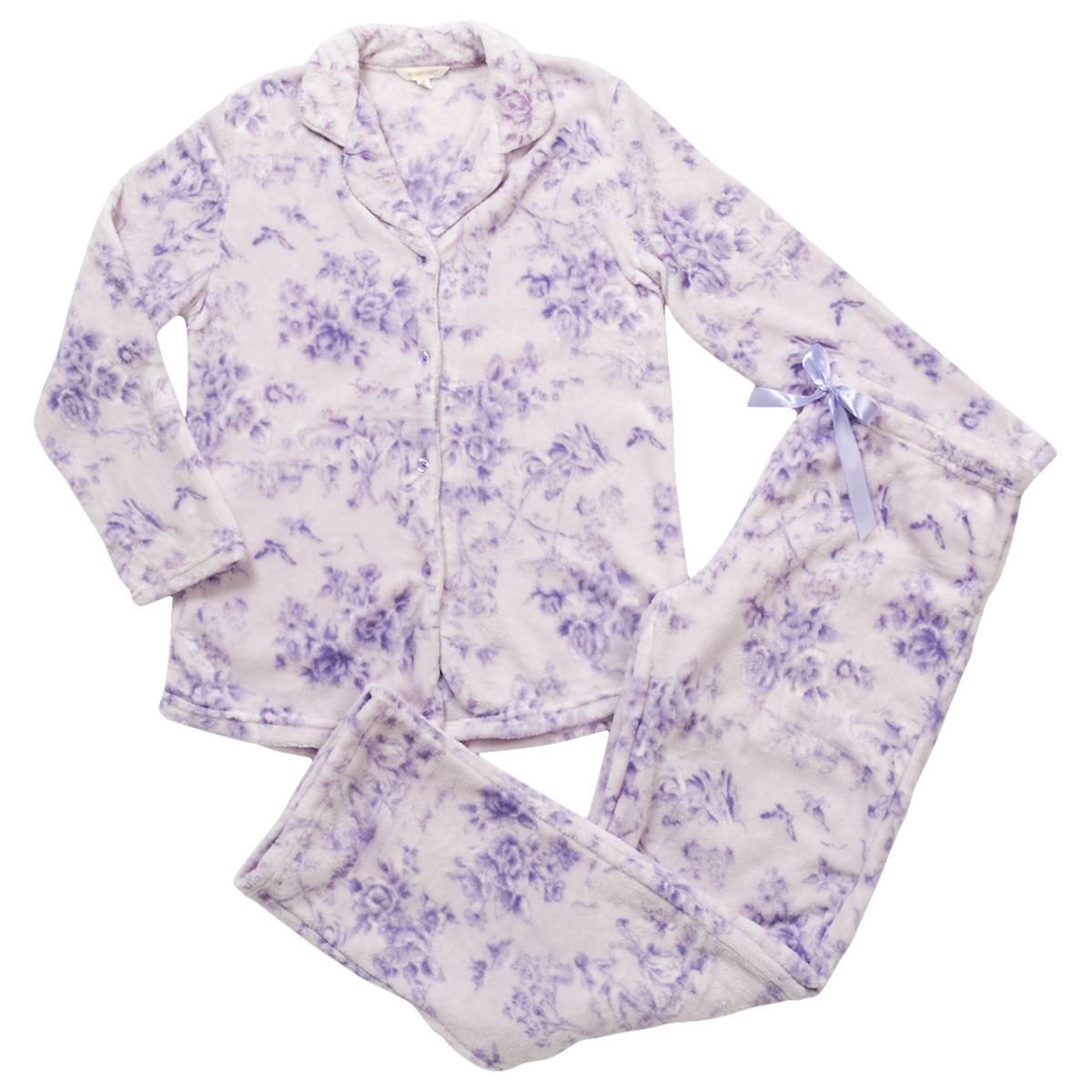 Click here for Womens Shabby Chic Long Sleeve Plush Floral Pajama... prices