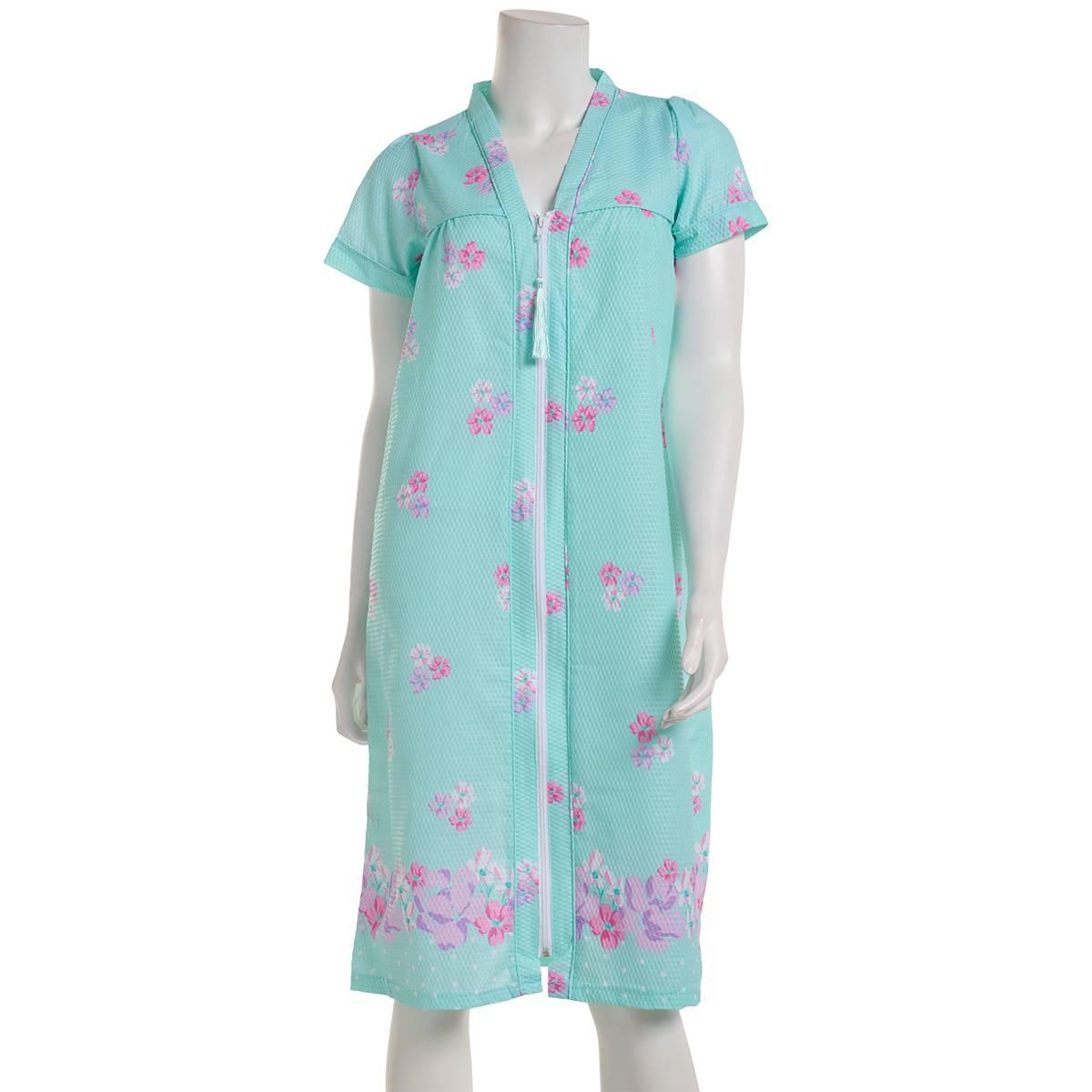 Click here for Plus Size Elegant Emily Short Sleeve Floral Zip Du... prices