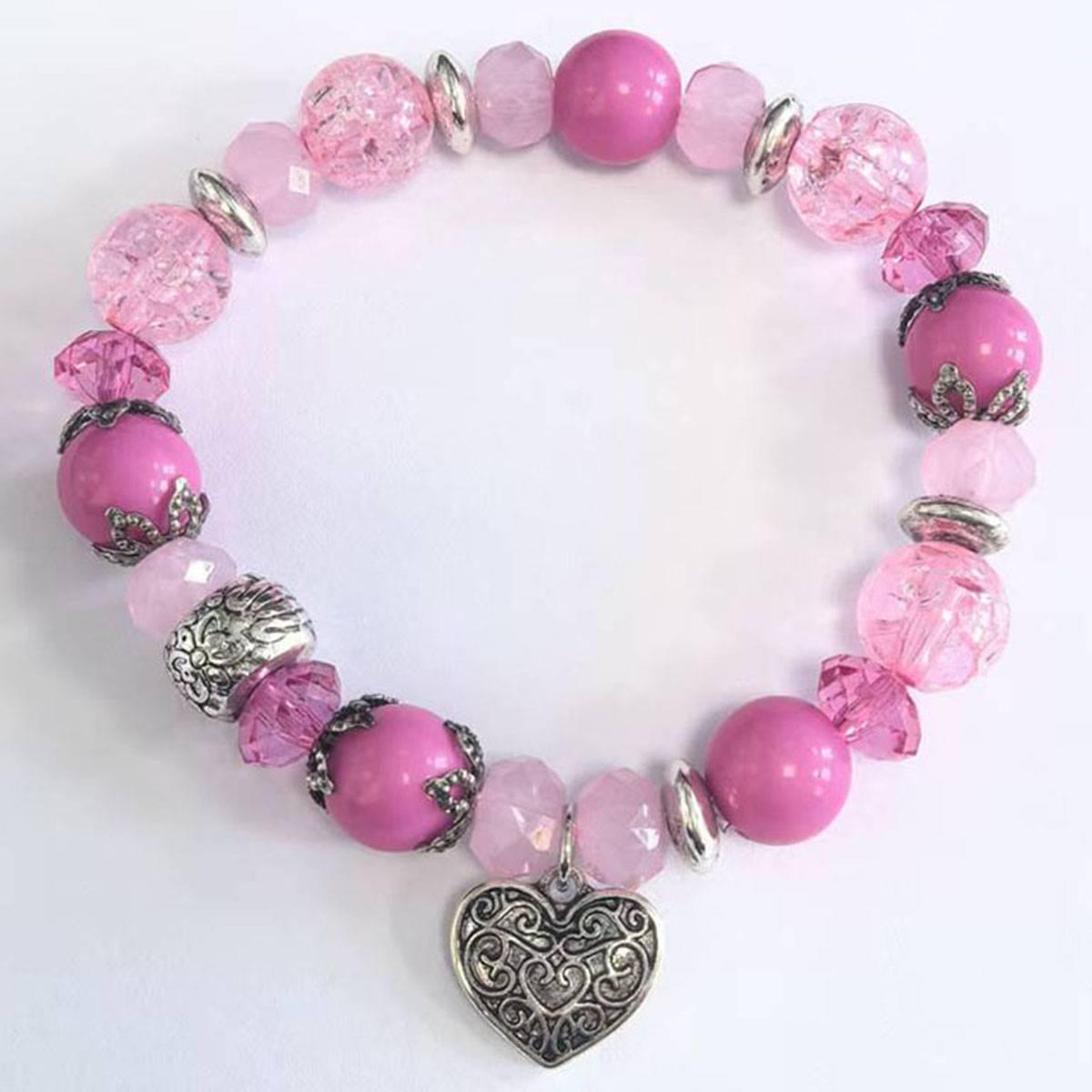 Click here for Beautiful Blessings Pink Tonal Stretch Bracelet w/... prices