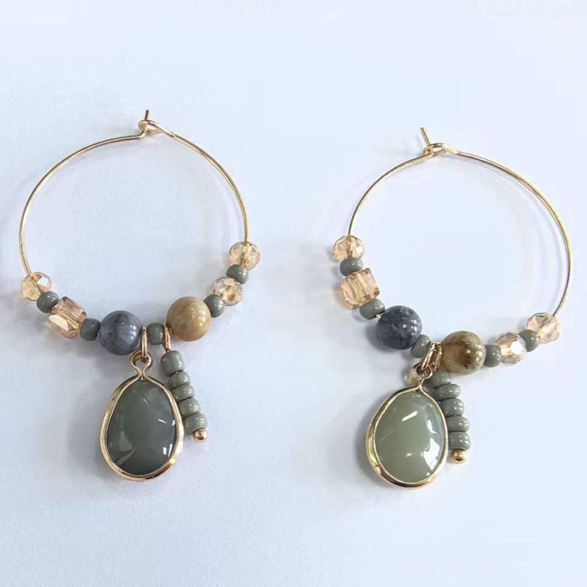 Click here for Ashley Cooper(tm) Gold-Tone Brown Beaded Cluster E... prices