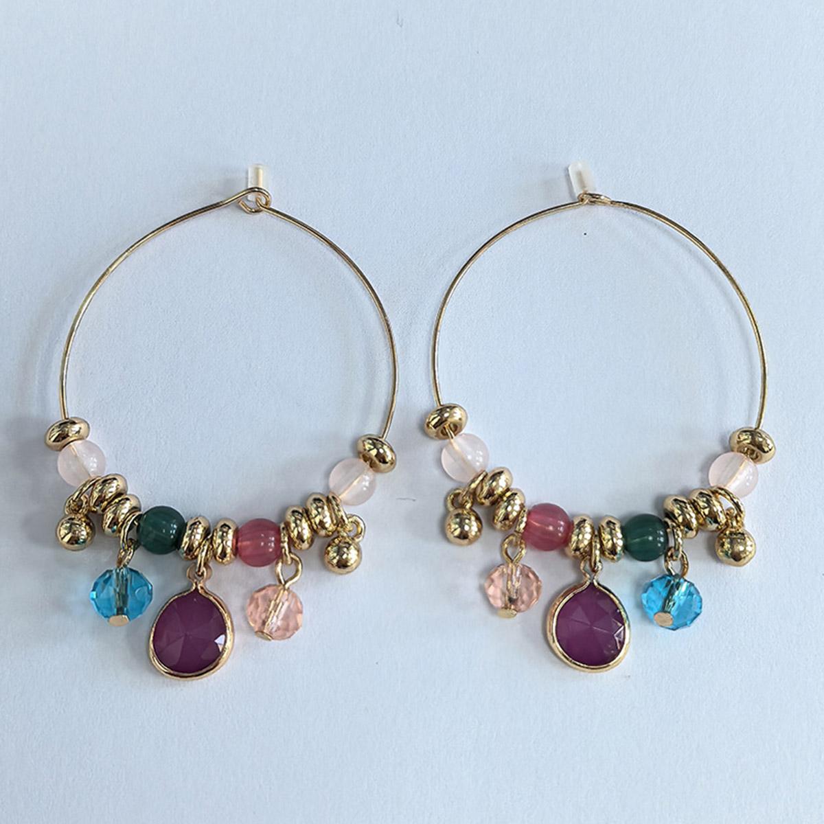 Click here for Ashley Cooper(tm) Multi-Color Beaded Dangle Hoop E... prices