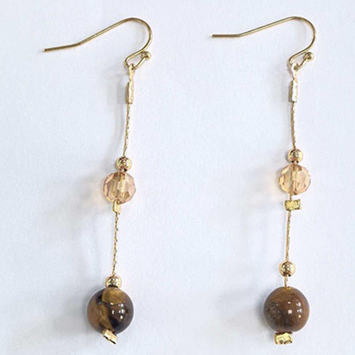 Click here for Ashley Cooper(tm) Gold-Tone Beaded Channel Chain E... prices