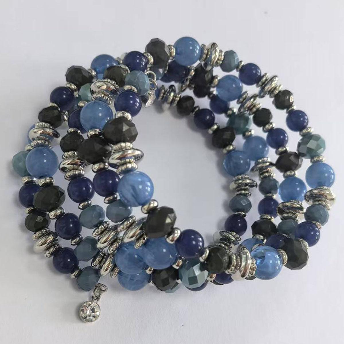 Click here for Ashley Cooper(tm) Rhodium Multi Color Wrap Beaded... prices