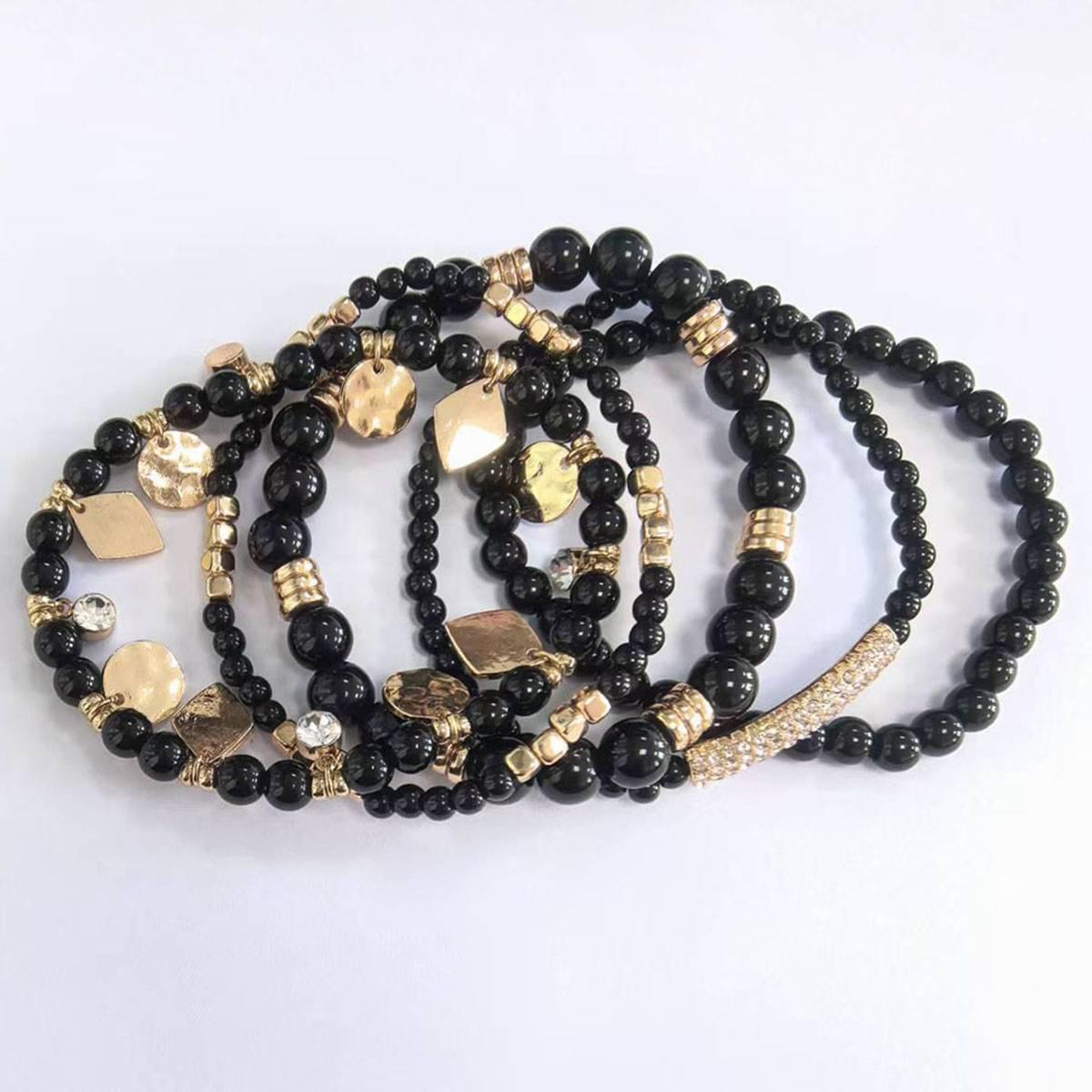 Click here for Ashley Cooper(tm) 5-Strand Bracelet with Jet Beads prices