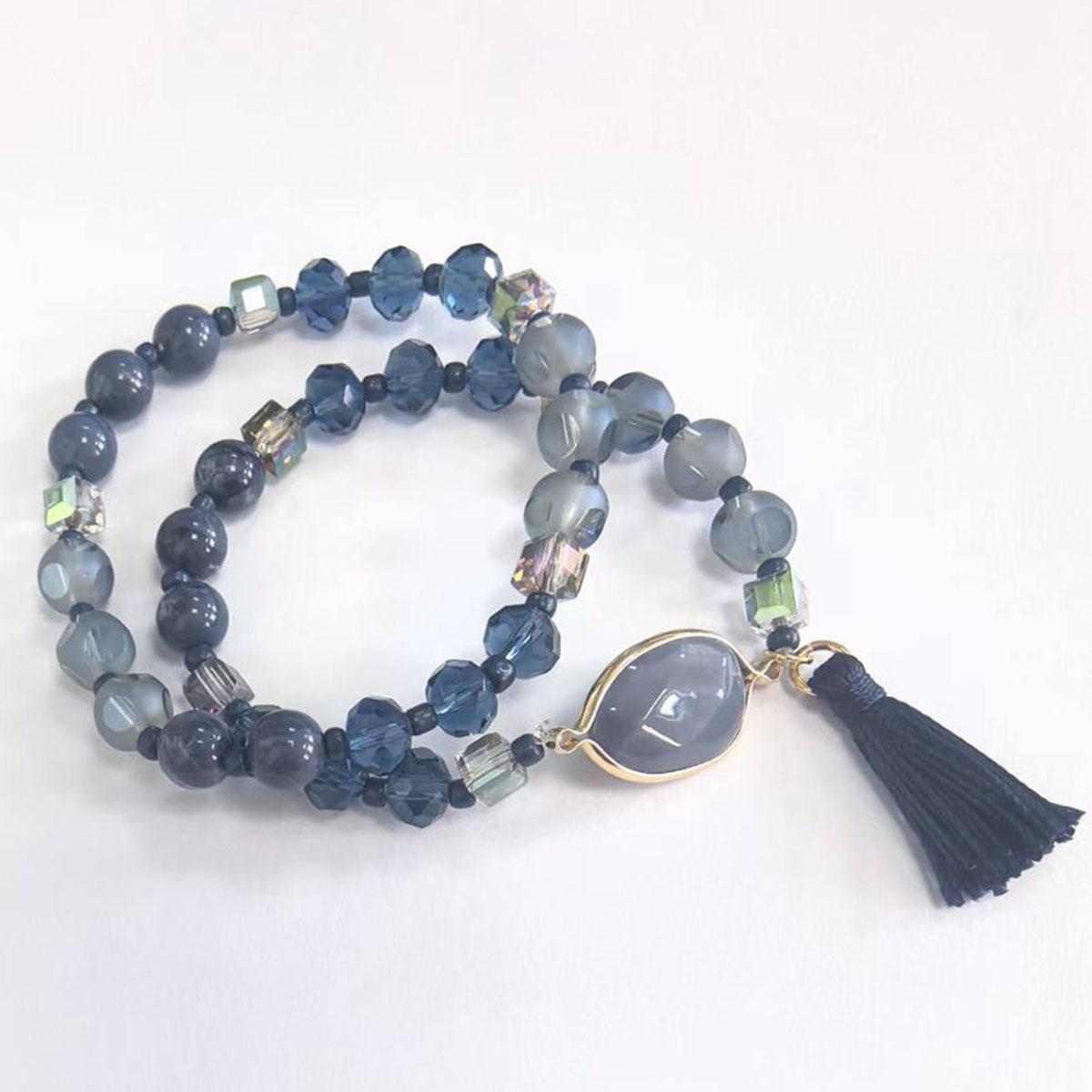 Click here for Ashley Cooper(tm) Gold-Tone Tonal Blue Bead Tassel... prices