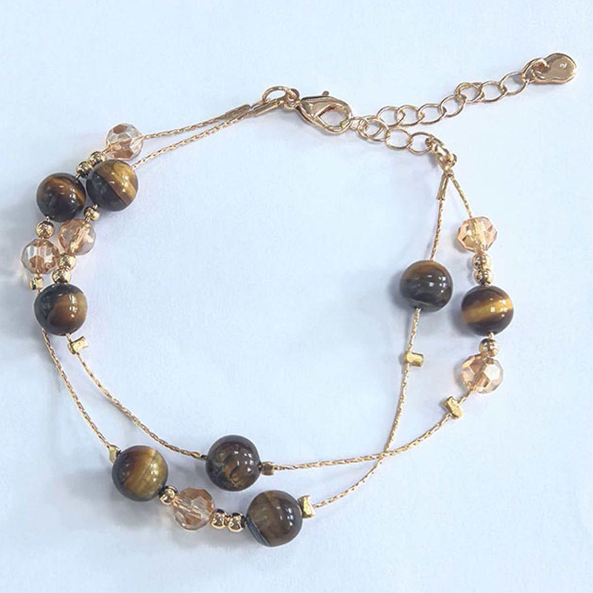 Click here for Ashley Cooper(tm) Gold-Tone Stationary Beaded Brac... prices