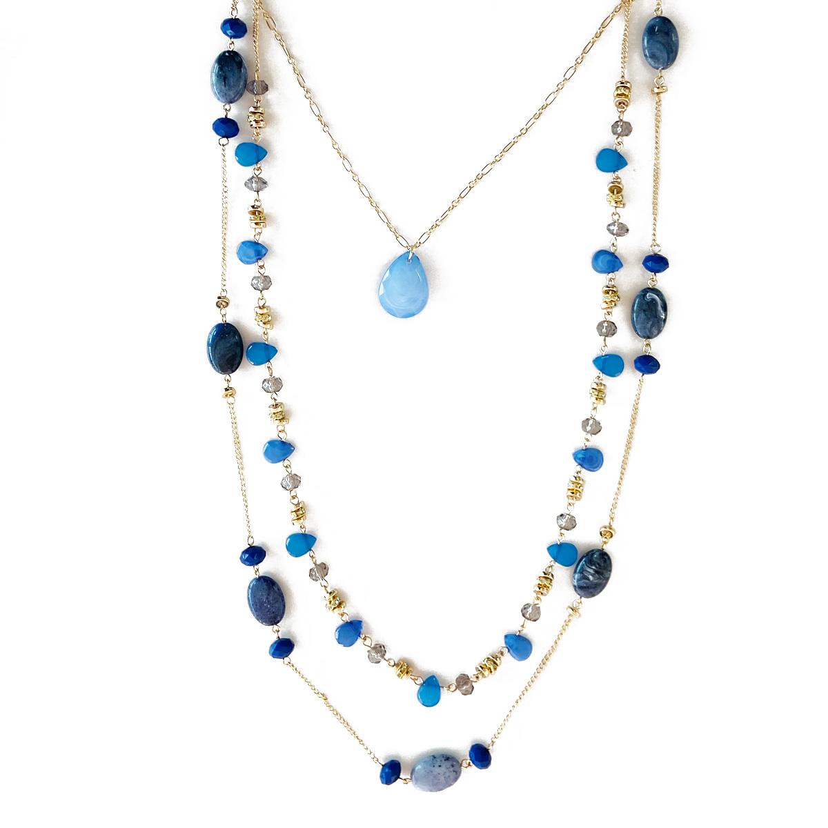Click here for Ashley Cooper(tm) Multi Row Necklace w/ Marbelized... prices